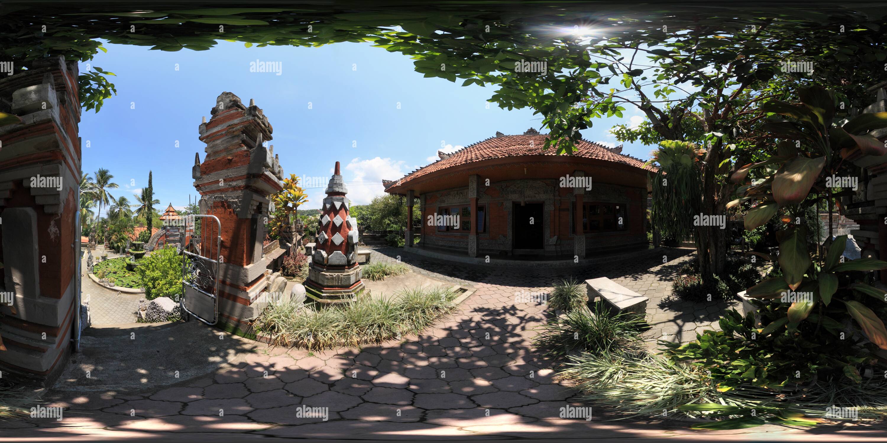 360° view of Brahma Arama Vihara (Buddhist monastery, Bali - Alamy