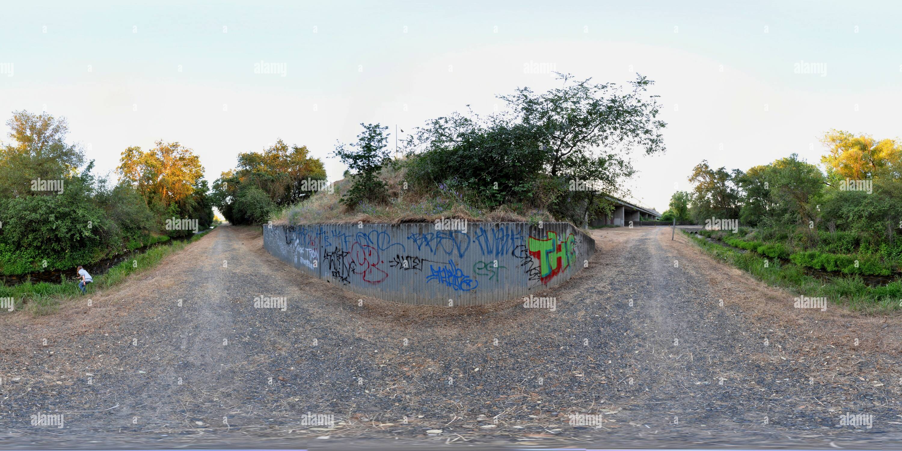 360° view of Graffiti and a Channelized Stream - Alamy