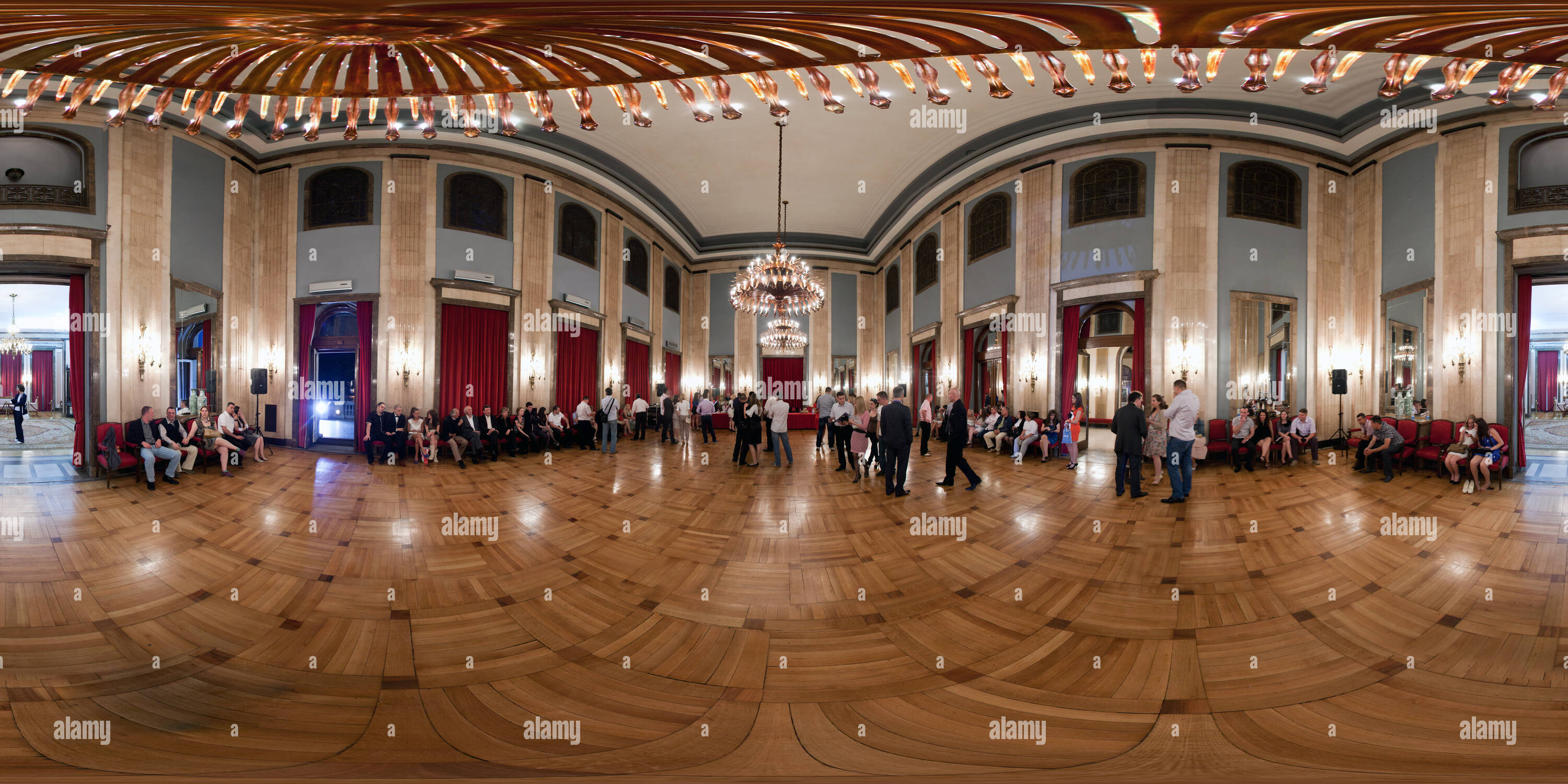 360° view of Collective wedding in Belgrade city hall - Alamy