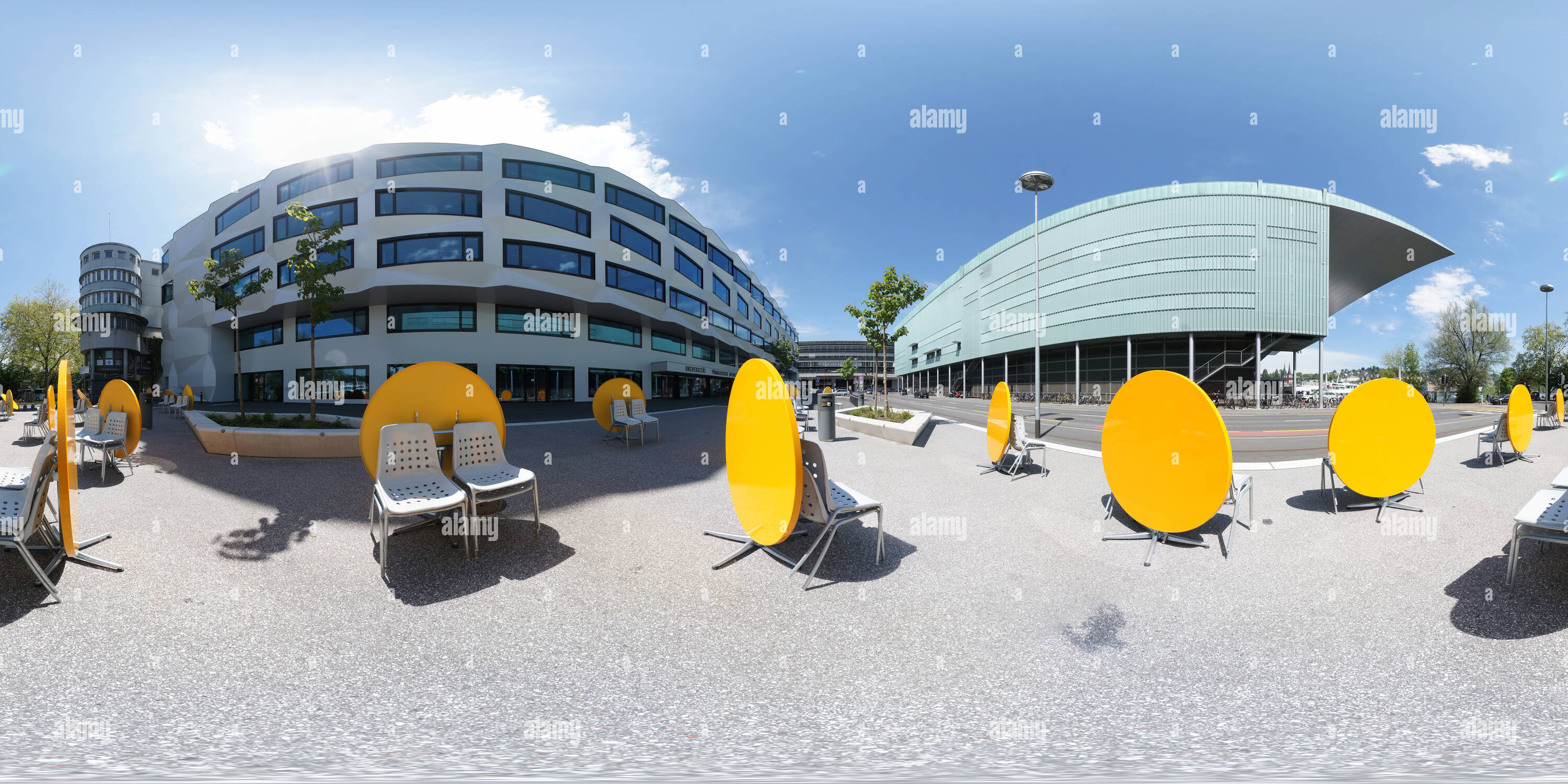 360° view of Switzerland Lucerne University Yellow Tables - Alamy