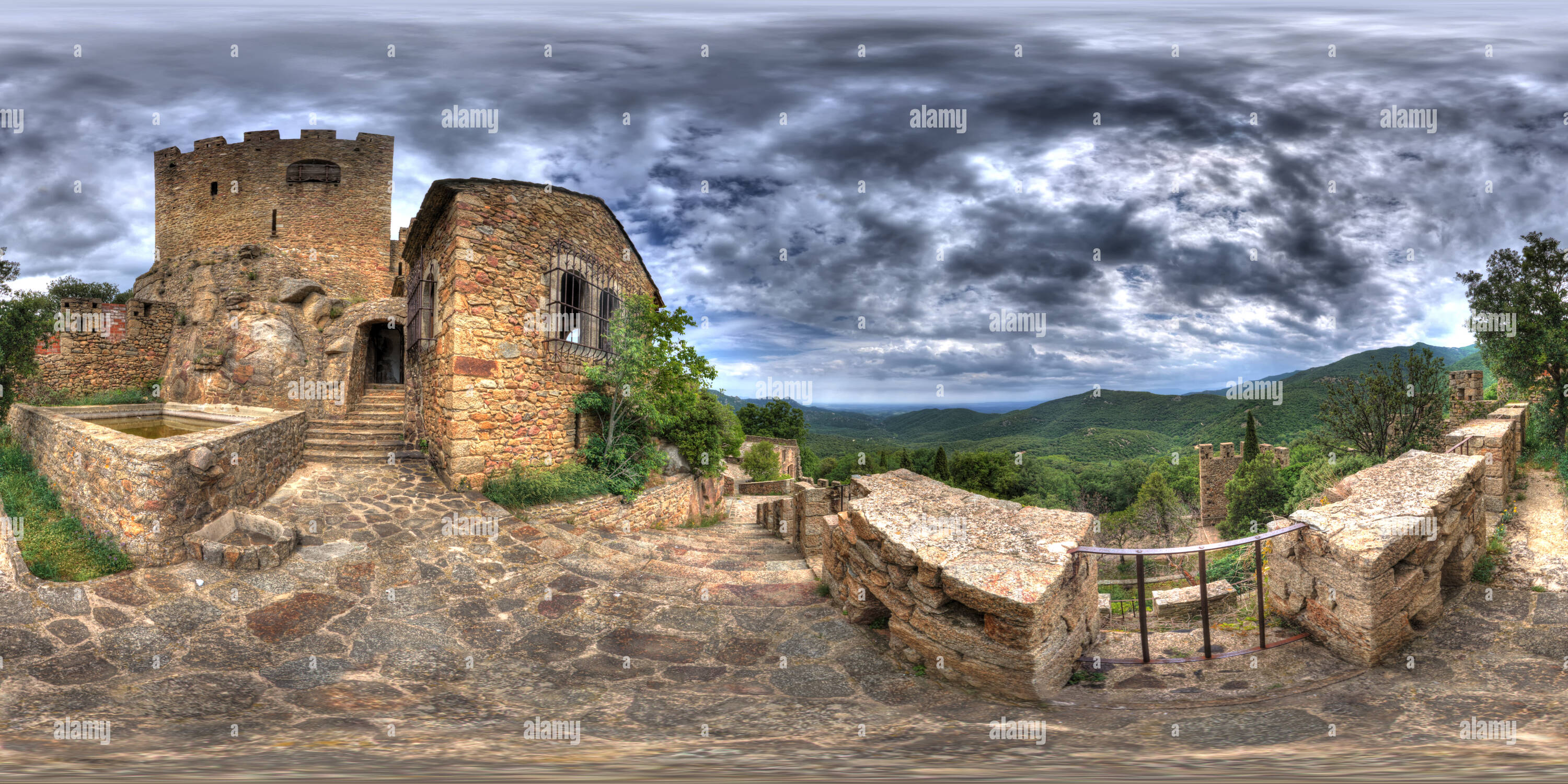 360° view of Requesens Castle - Jewel of Catalan Castles - In HDR - Alamy