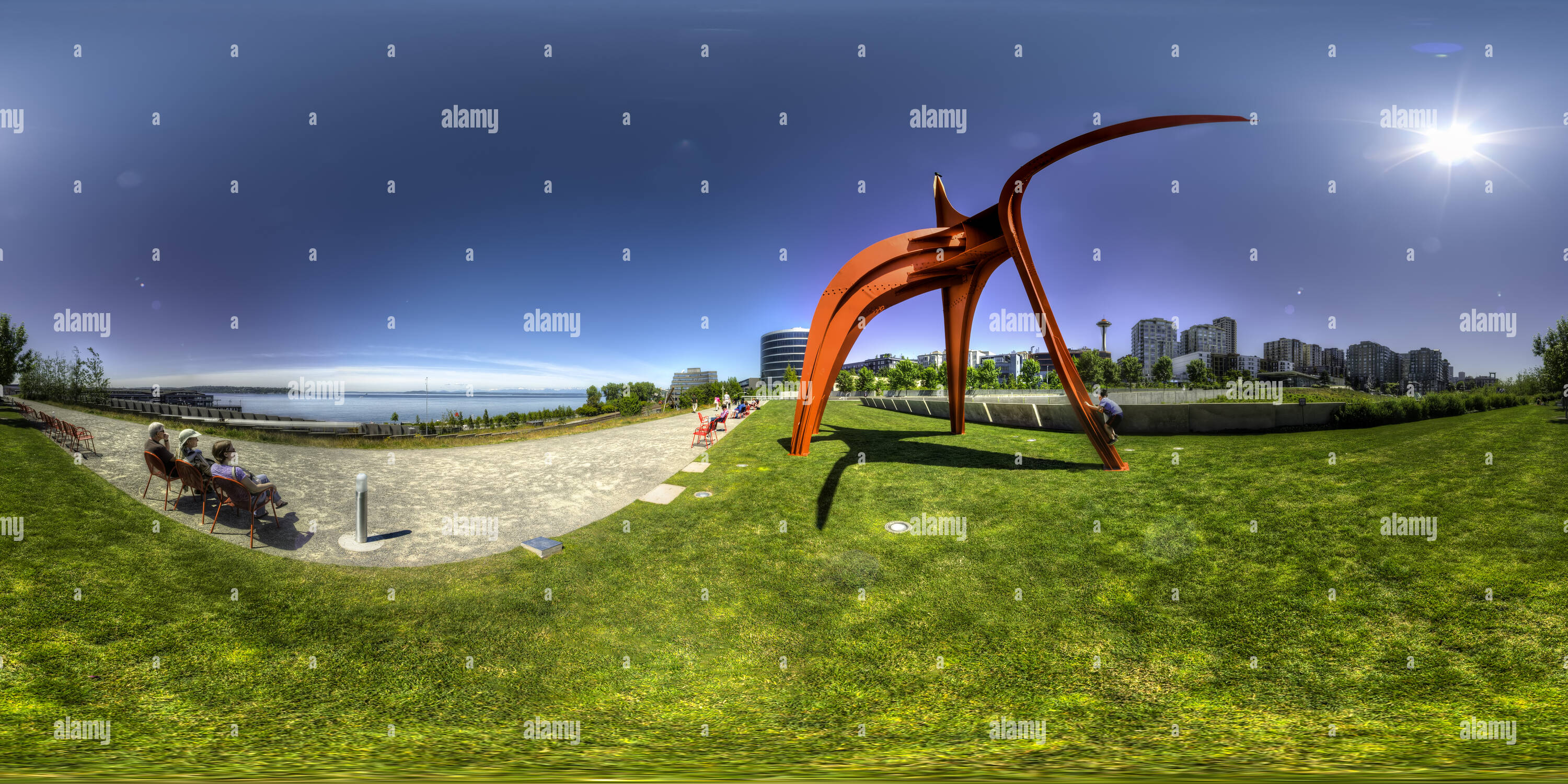 360° view of Olympic Sculpture Park, Climbing the Eagle, Seattle, WA ...