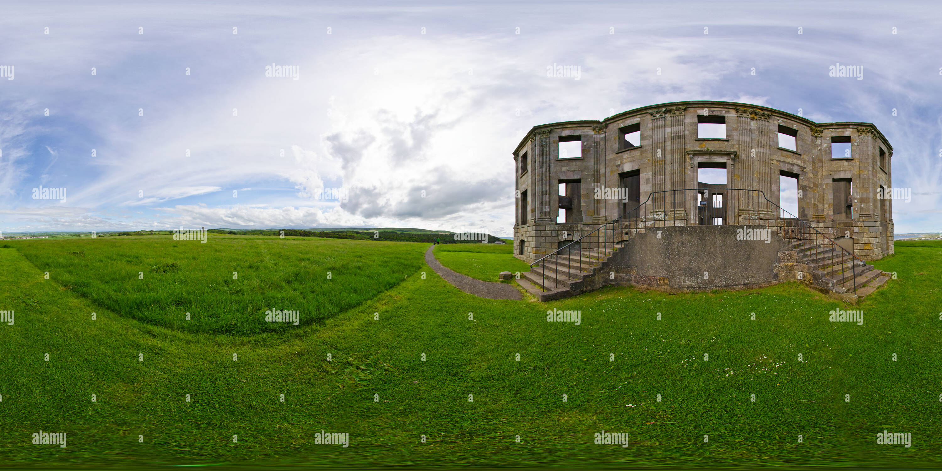 360° view of Mussenden Temple and Downhill House # 14 - Alamy