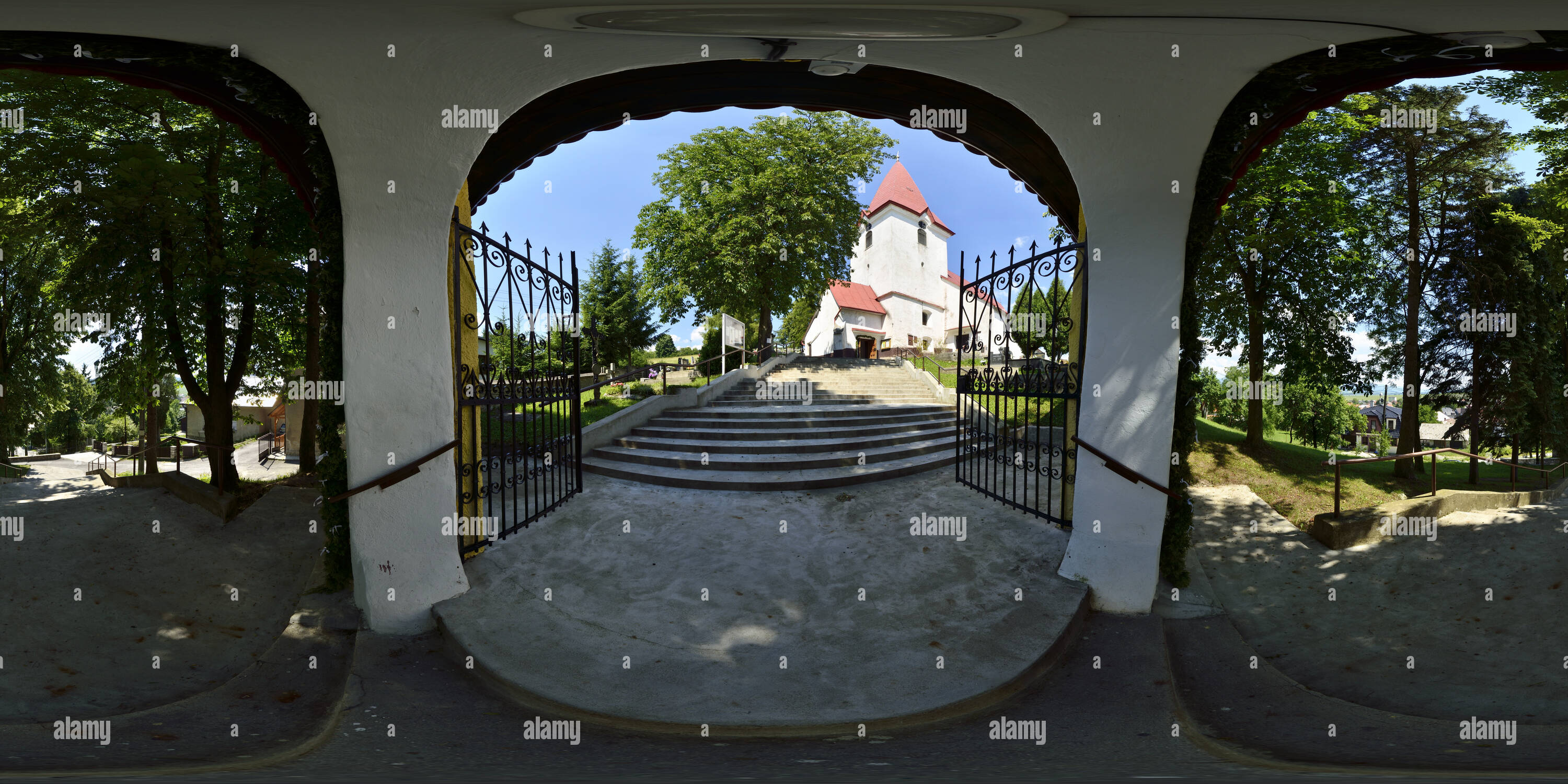 360° view of Church gateway - Valca - Alamy