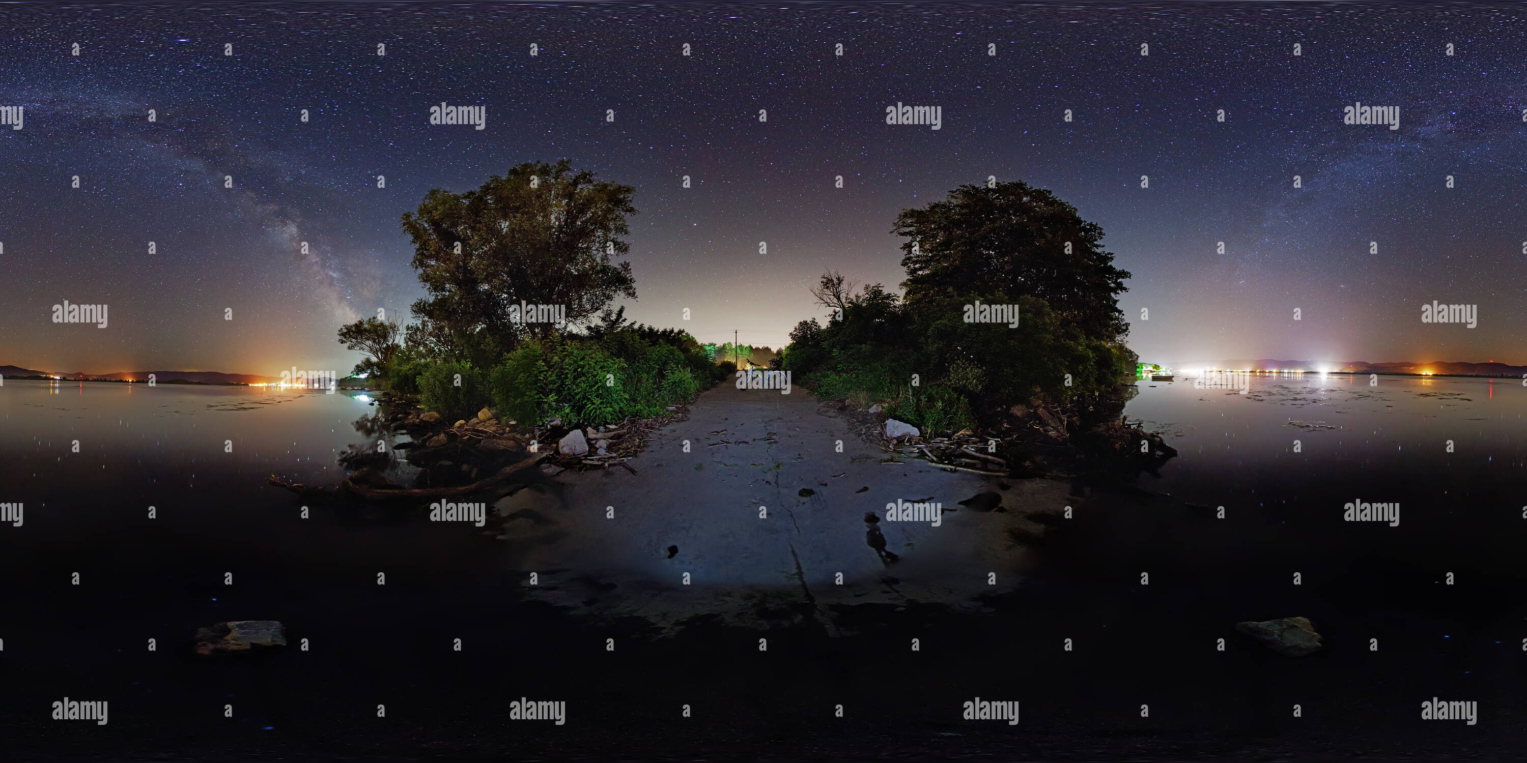 360° view of Milky way over Danube - Alamy