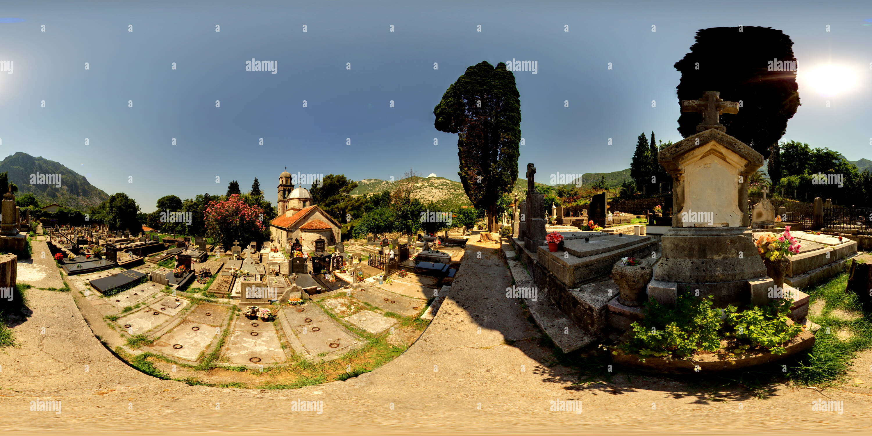 360° view of Graveyard in Risan - Alamy