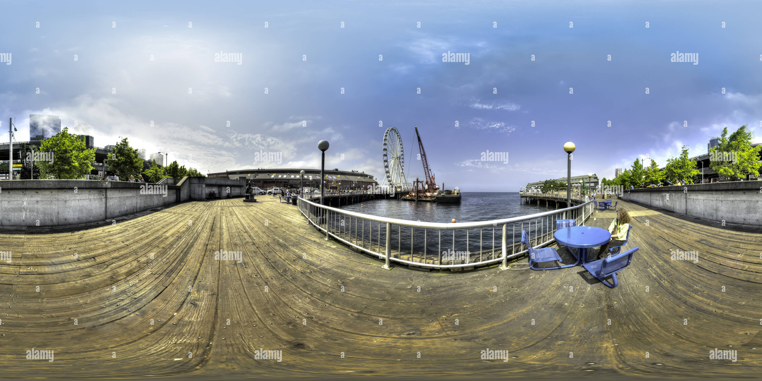 360° view of Pier 57, Ferris Wheel, Boardwalk View, Seattle, WA - Alamy