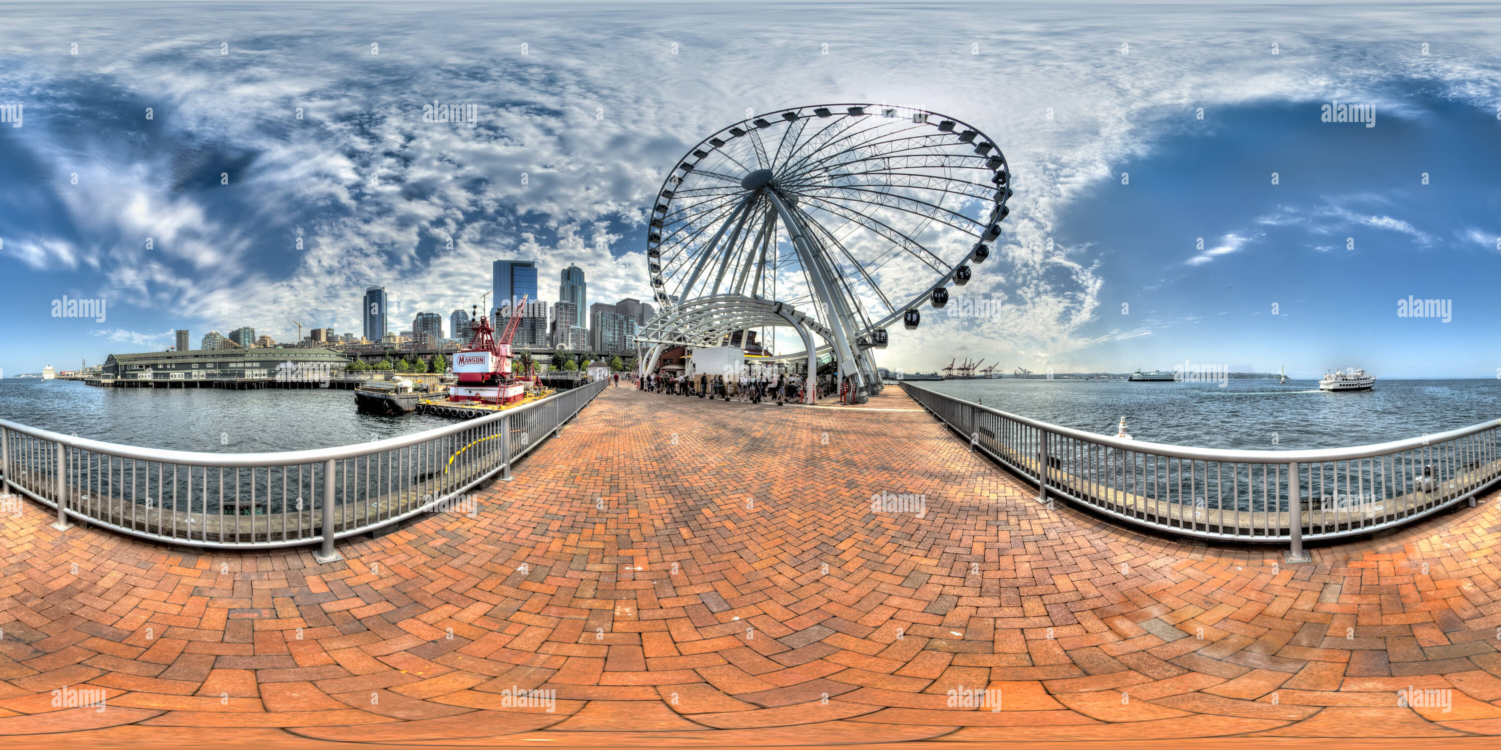 360° view of Pier 57, Ferris Wheel, North Side View, Seattle, WA - Alamy
