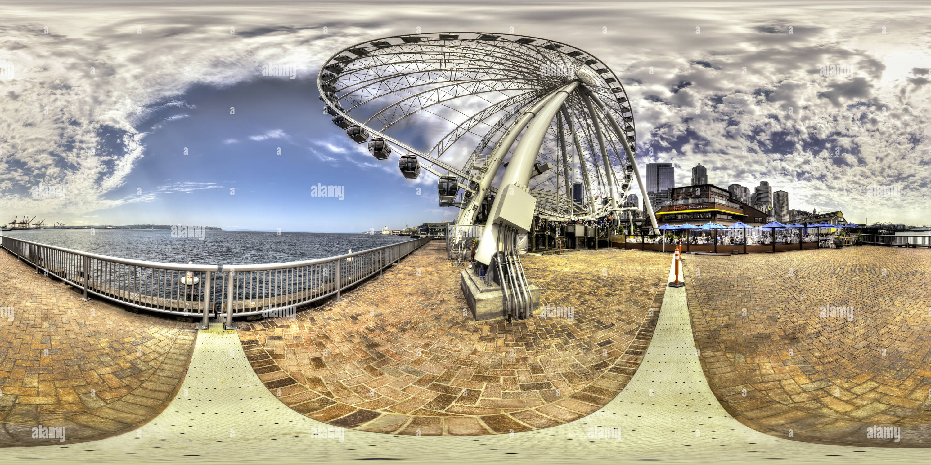 360° view of Pier 57, Ferris Wheel, West Side View, Seattle, WA - Alamy