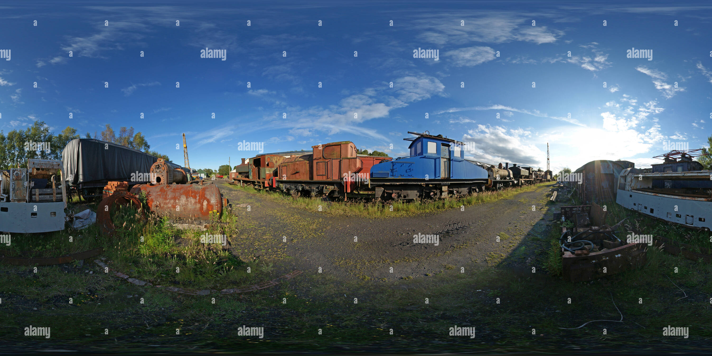 360° view of Old engines near Marley Hill Engine Shed - Alamy