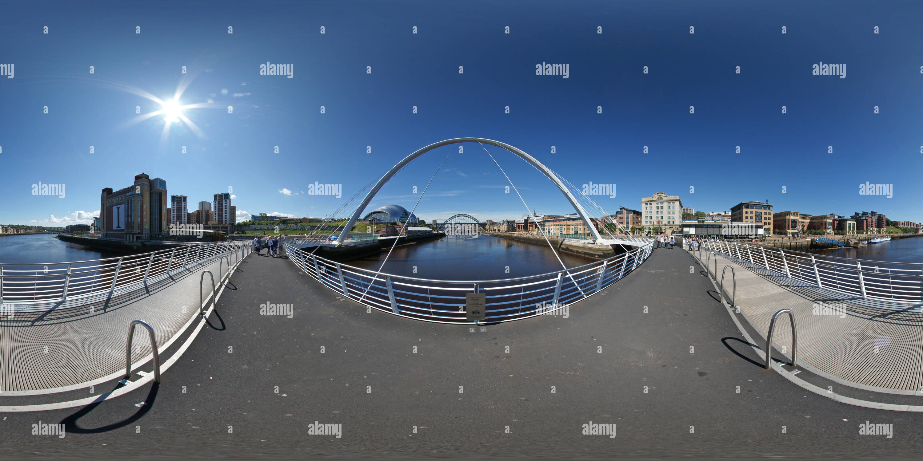 360° view of Gateshead Millennium Bridge - Alamy