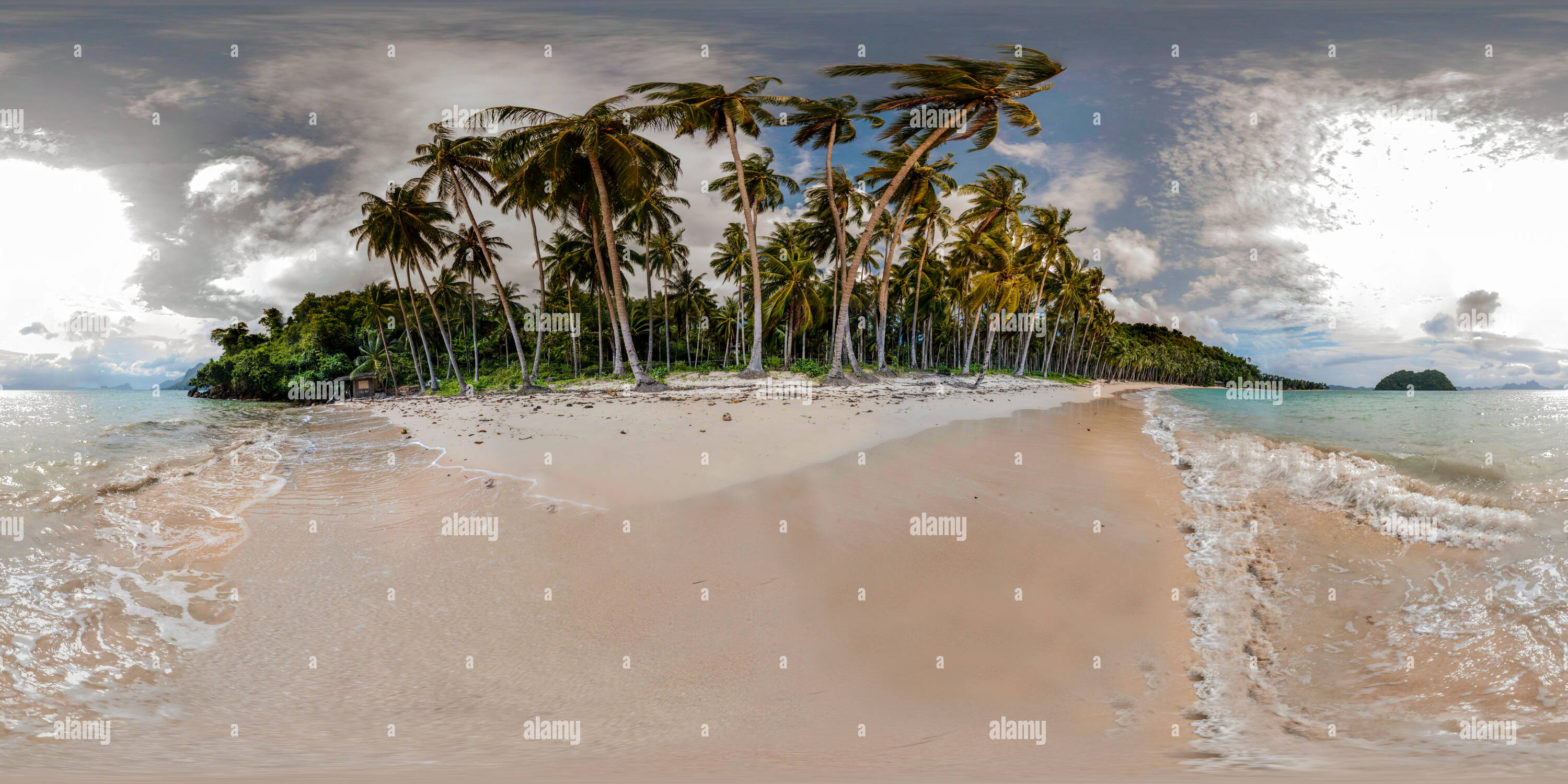 360° view of Las Cabanas Beach - Palawan - Alamy