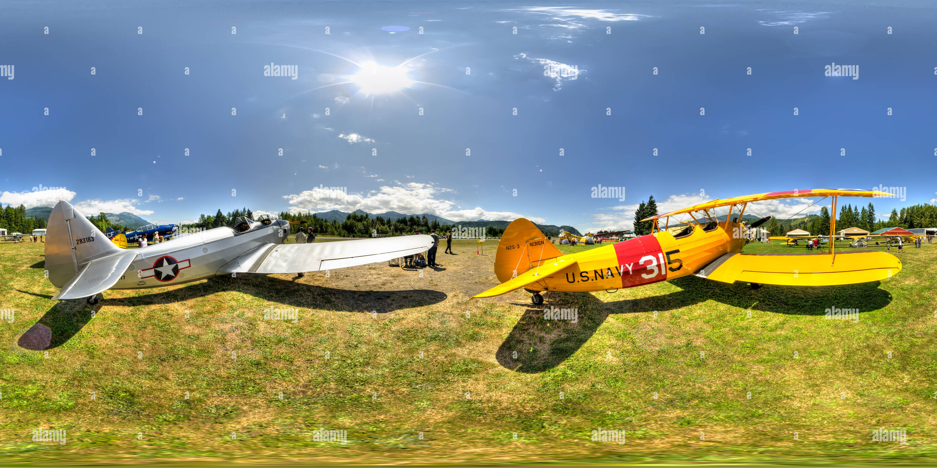 360° view of North Cascades Vintage Fly-In, Stearman and Fairchild ...