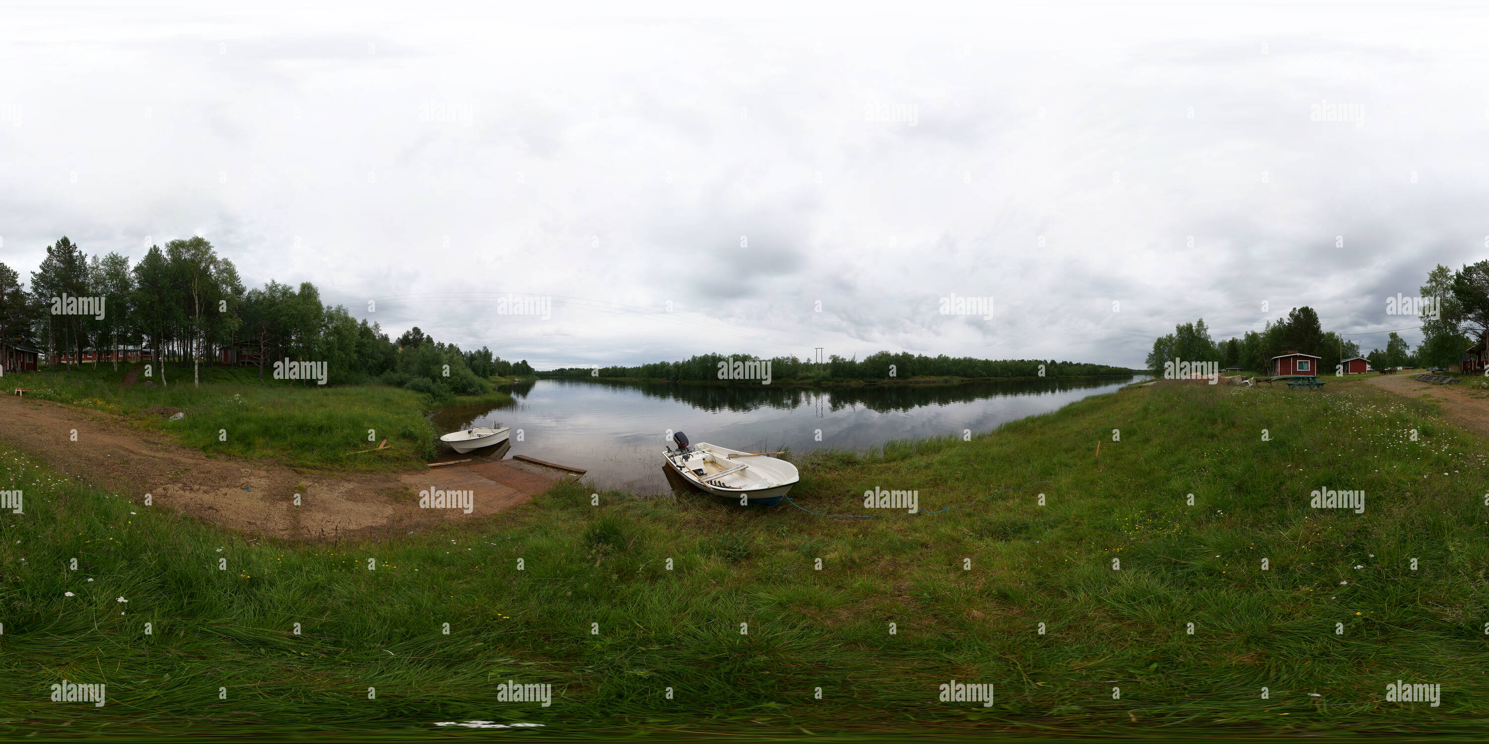 360° view of Kaamanen - view of the river - Alamy