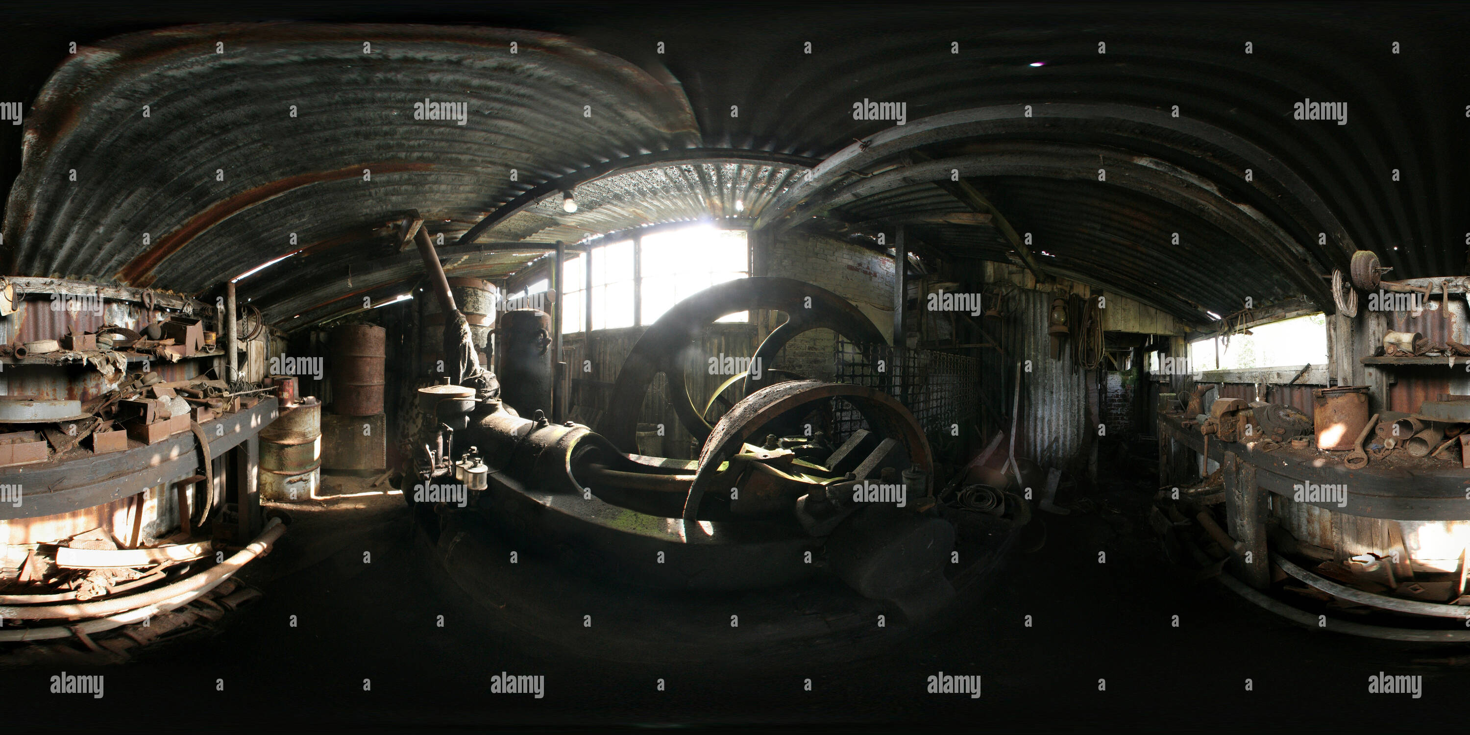 360° view of Bate Mill engine house - Alamy