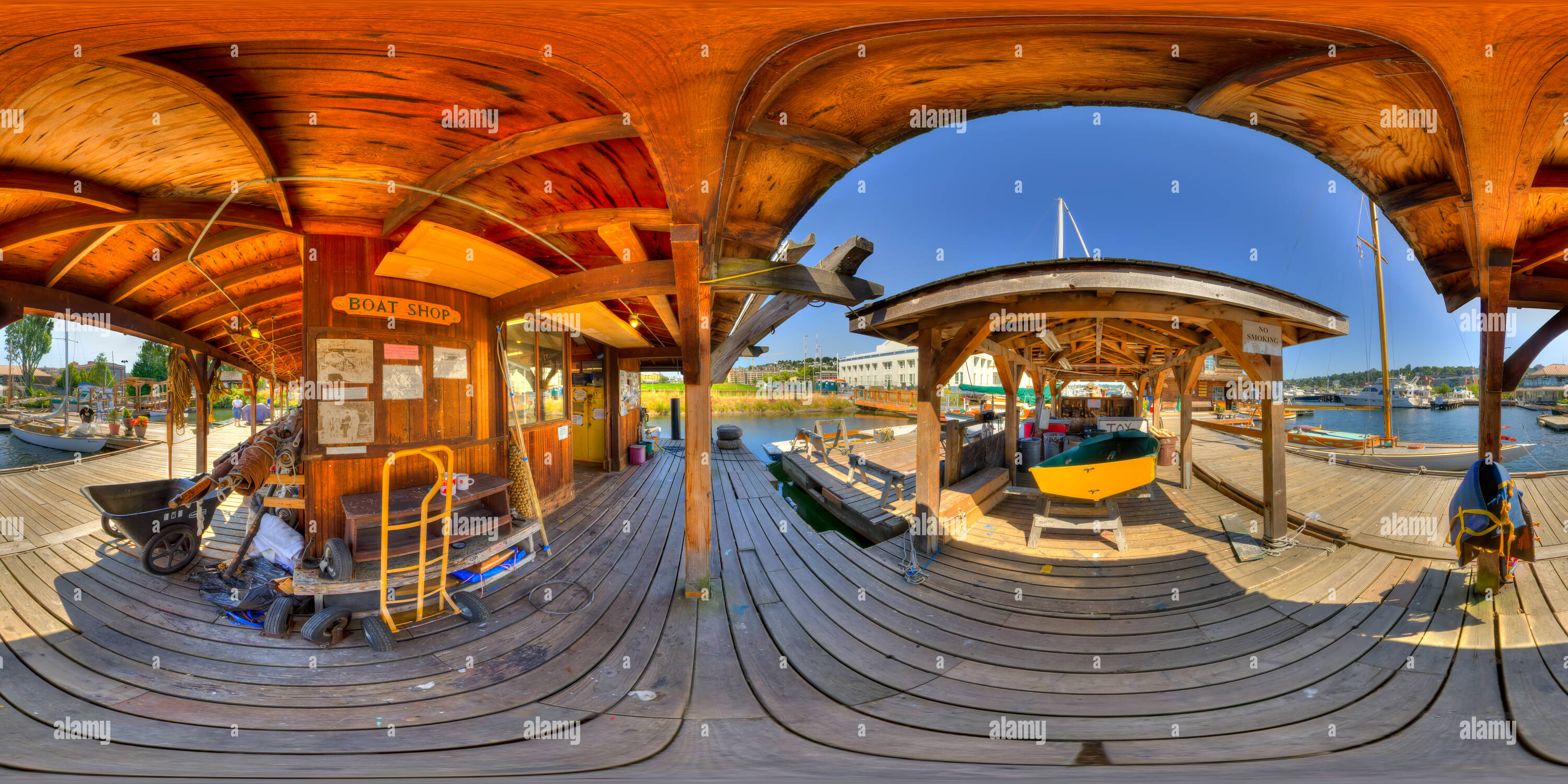 360° view of Center for Wooden Boats, Boat Shop Entry, Seattle, WA - Alamy