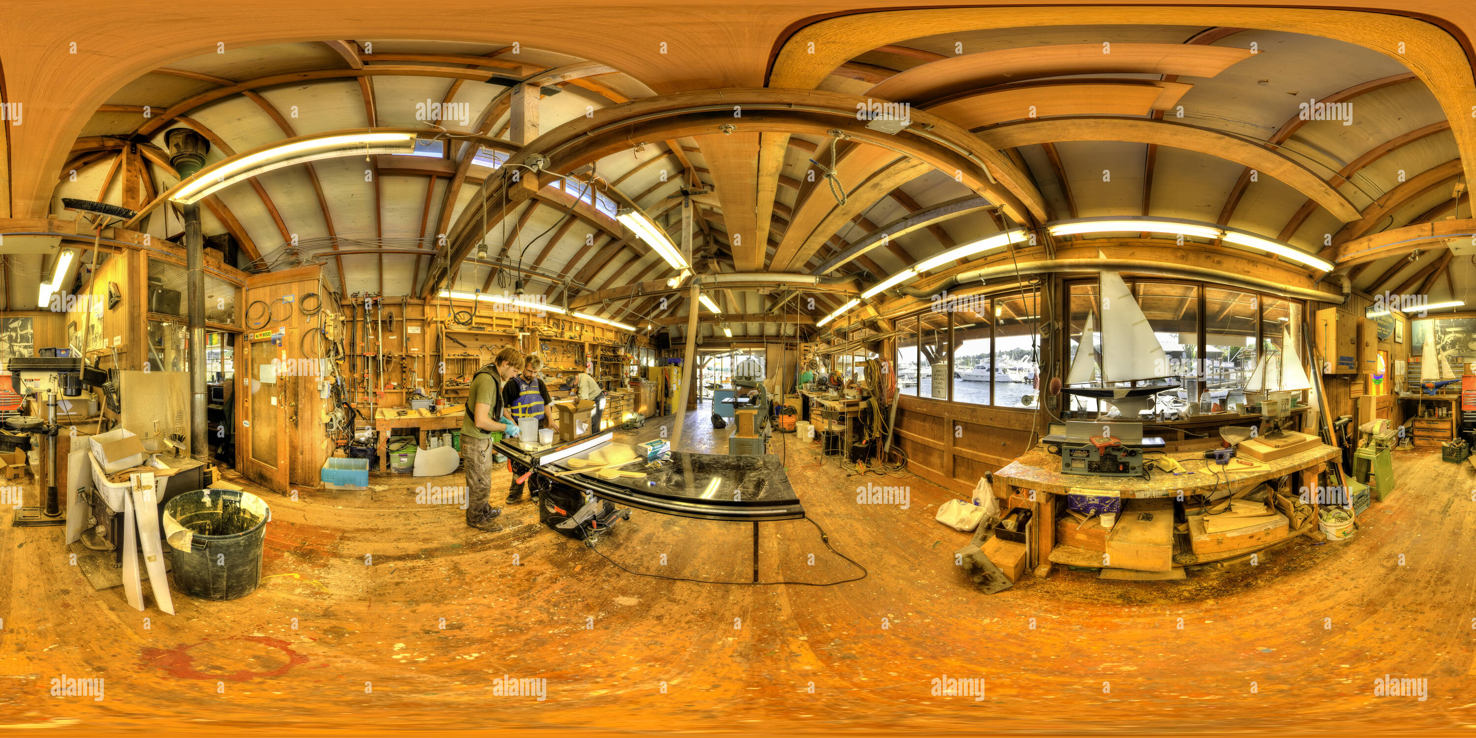 360° view of Center for Wooden Boats, Boat Shop Interior, Seattle, WA ...