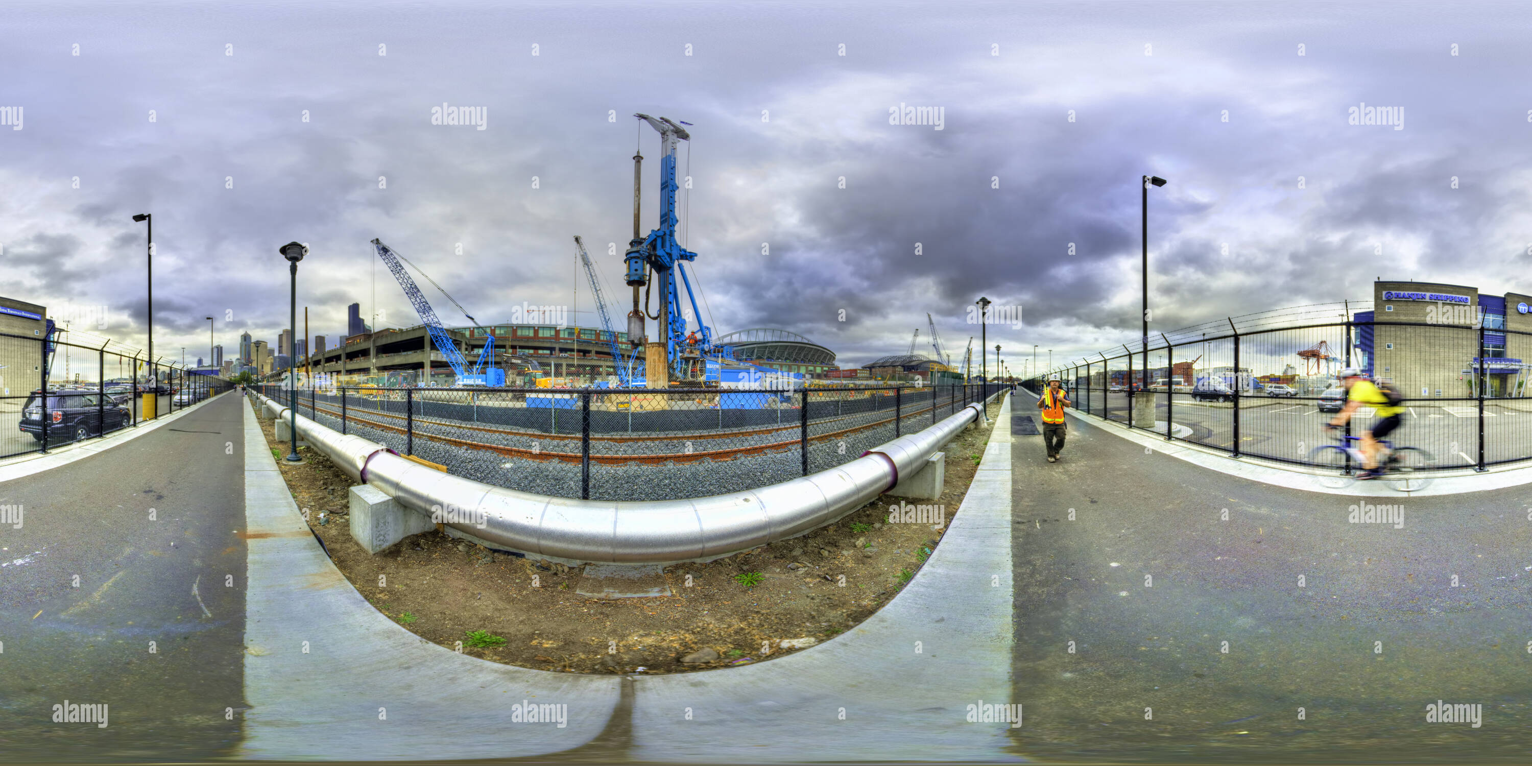 360° view of Launch Pit Preparation, SR 99 Tunnel Project, Seattle, WA ...