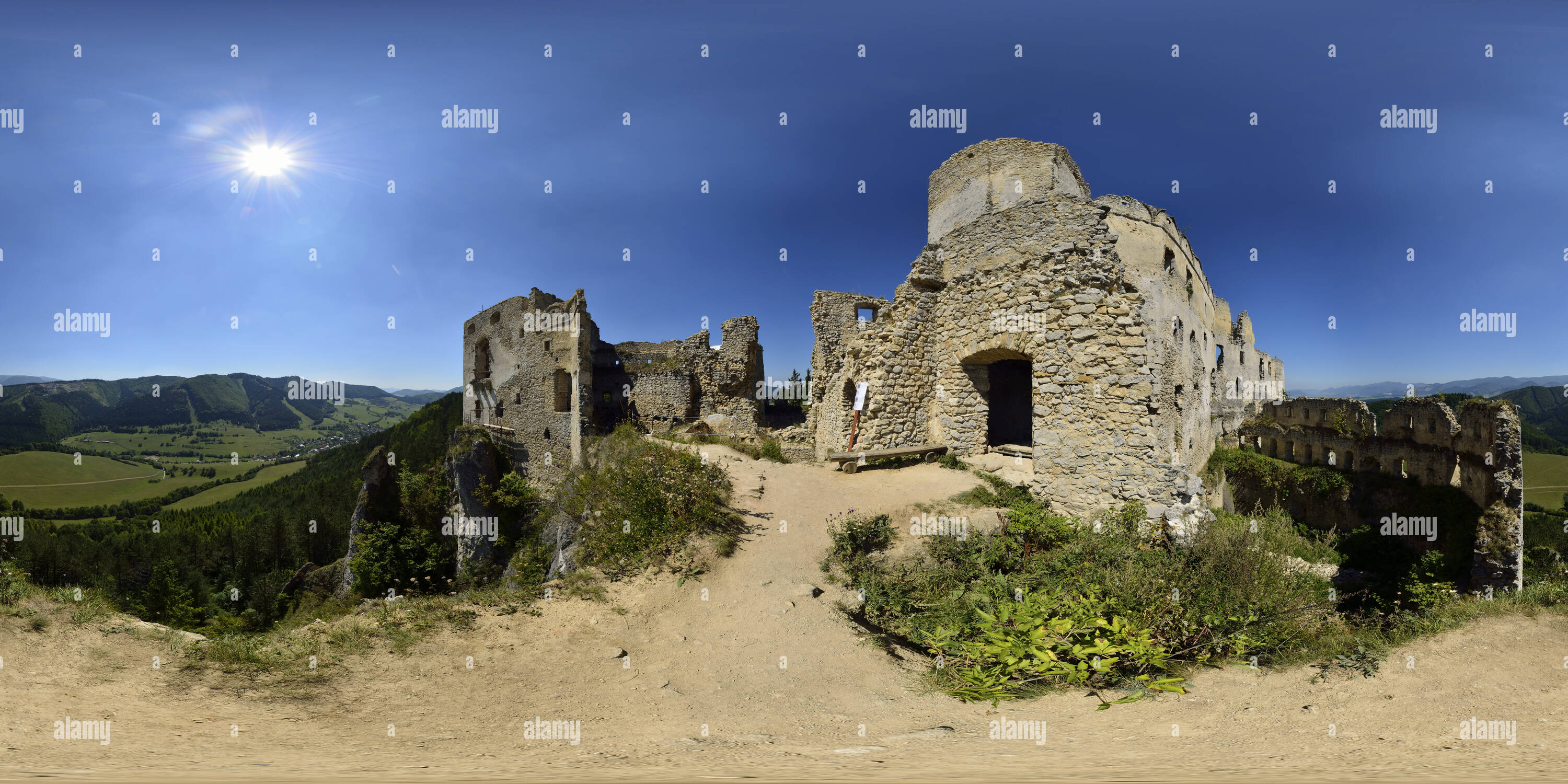 360° view of Castle Lietava - Kinizovsky palace - Alamy
