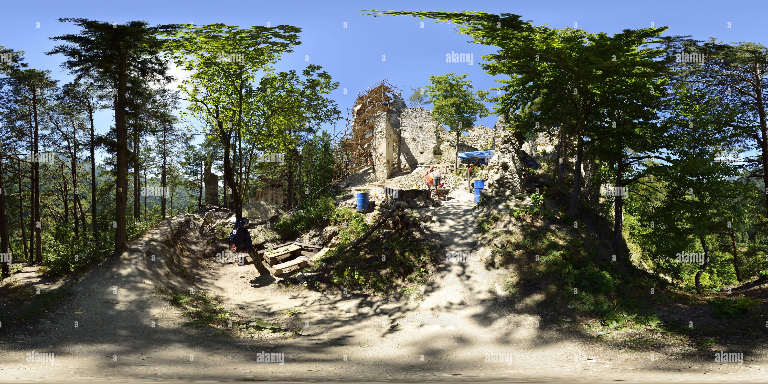 360° view of Castle Blatnica - central view - Alamy