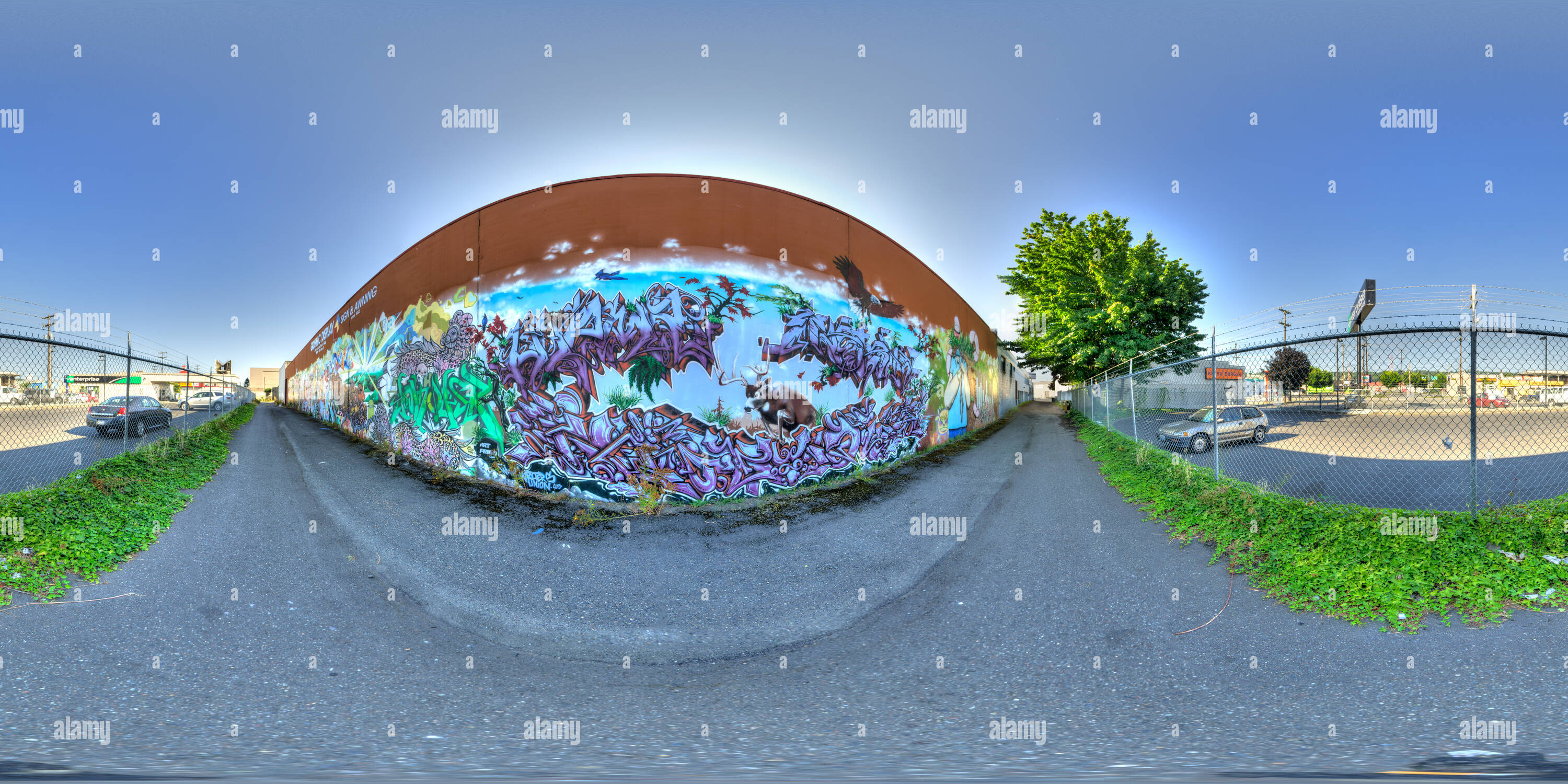 360° view of Georgetown Graffiti Wall, South End, Seattle, WA - Alamy