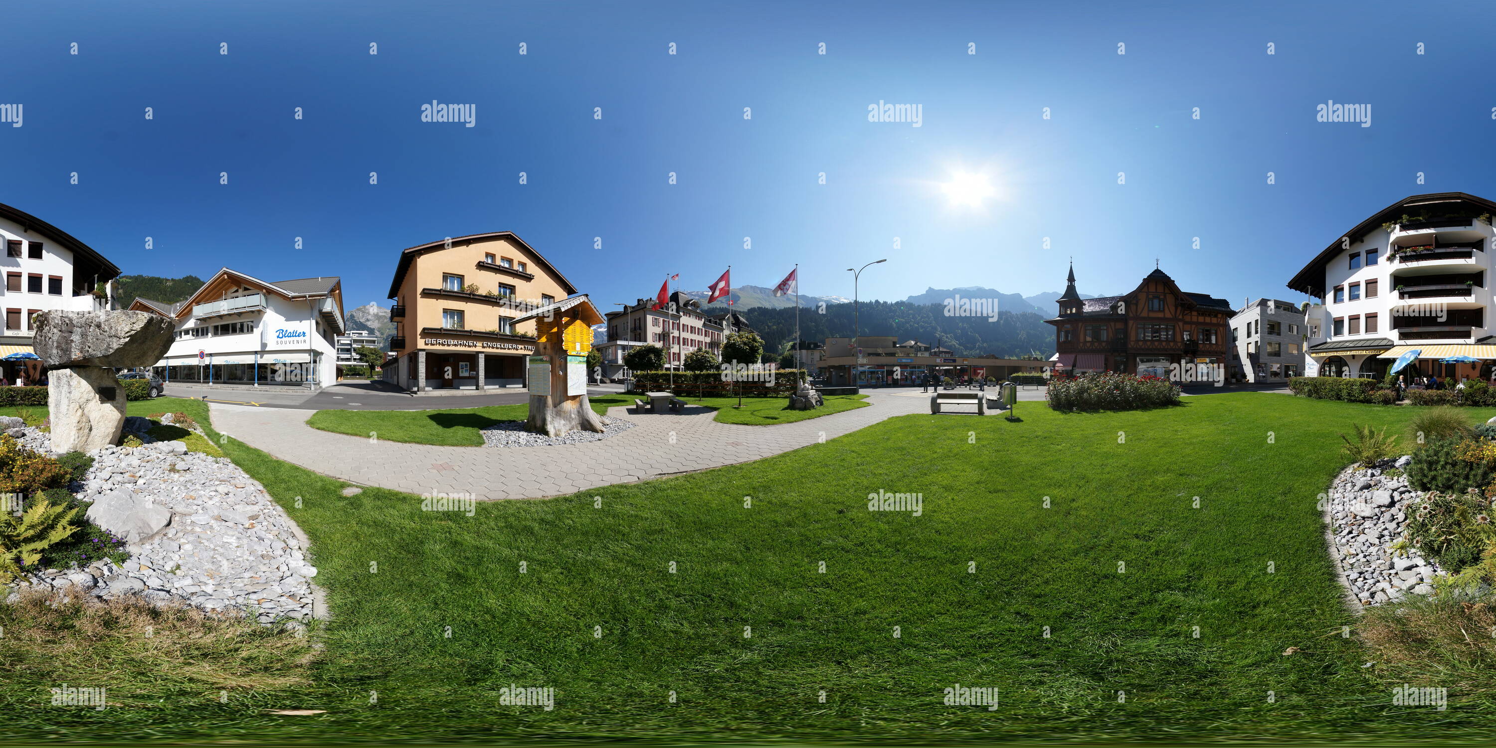 360° view of Switzerland Obwalden Engelberg Poststrasse - Alamy