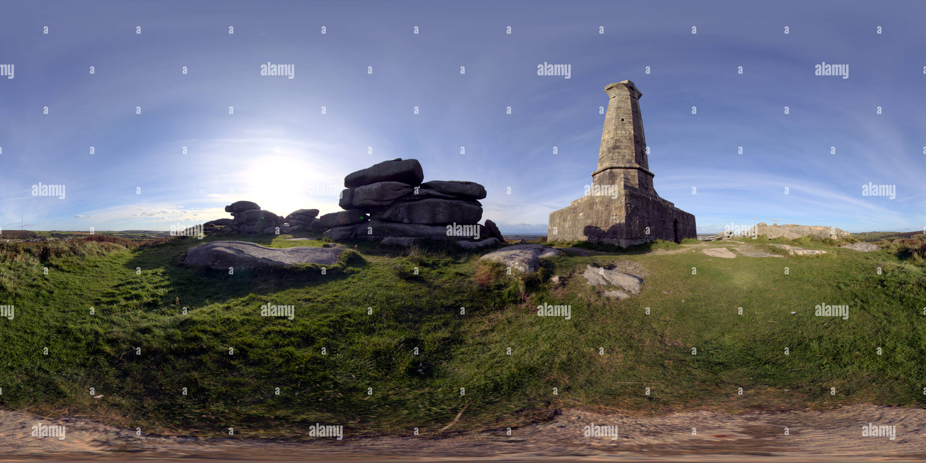 360° view of Carn Brea Monument - Alamy