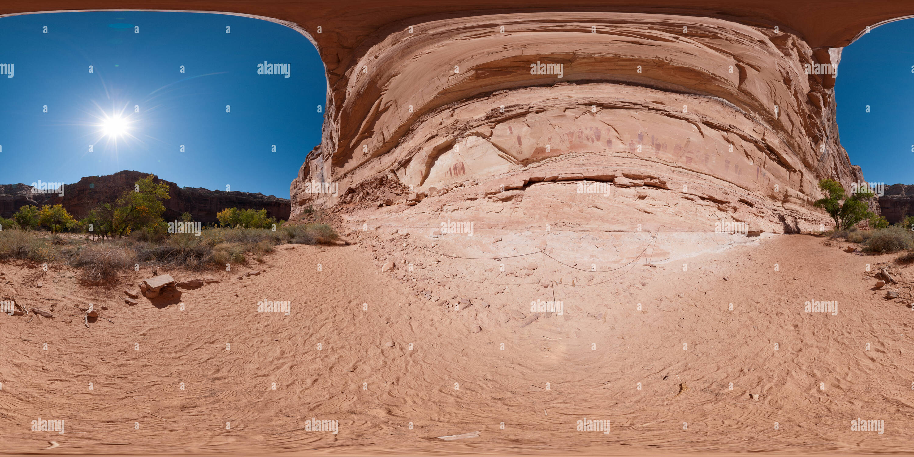 360° view of Horseshoe Canyon, Center, Great Gallery, Utah - Alamy