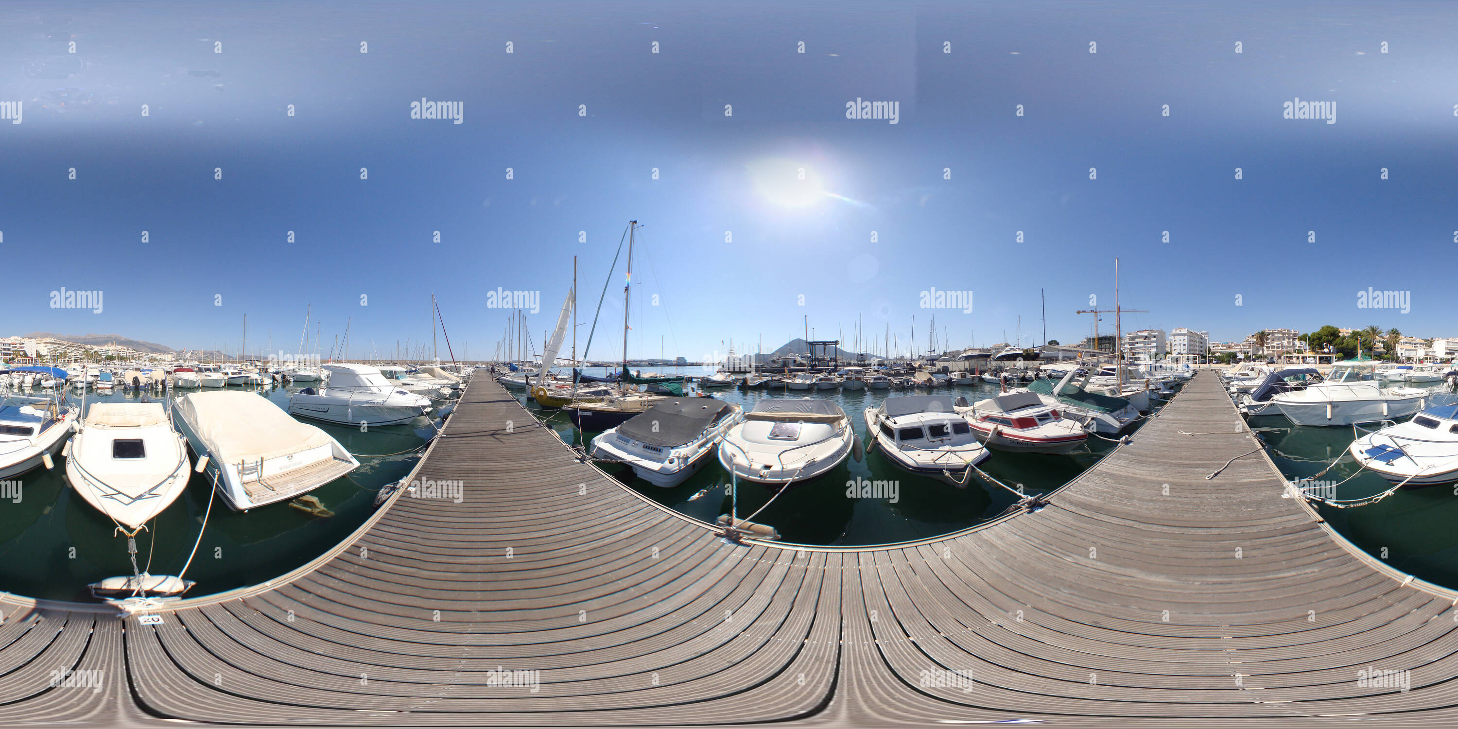 360° view of Altea port boats www.panoramica.tk - Alamy