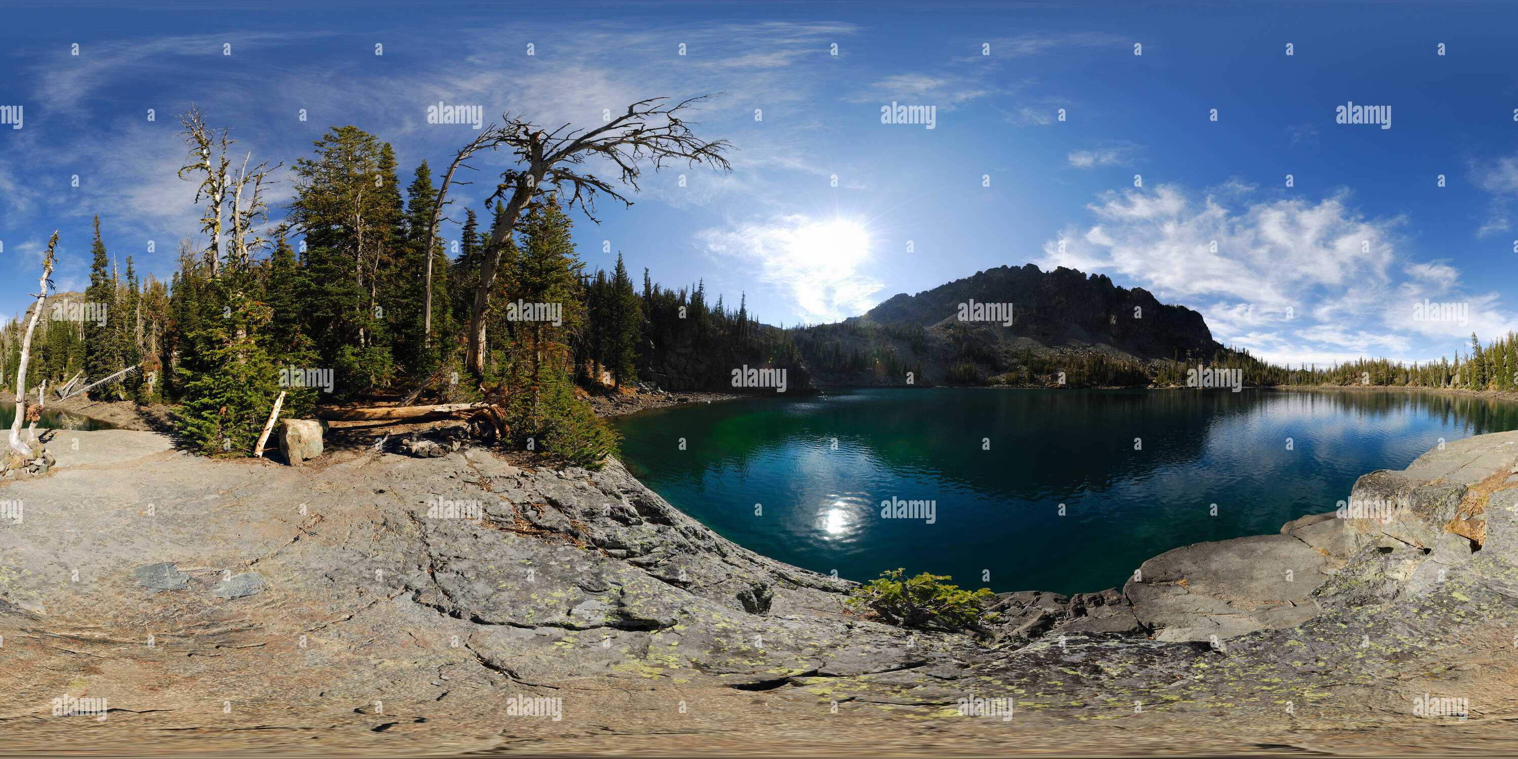360° view of Gem Lake (east shore), Seven Devils National Wilderness ...