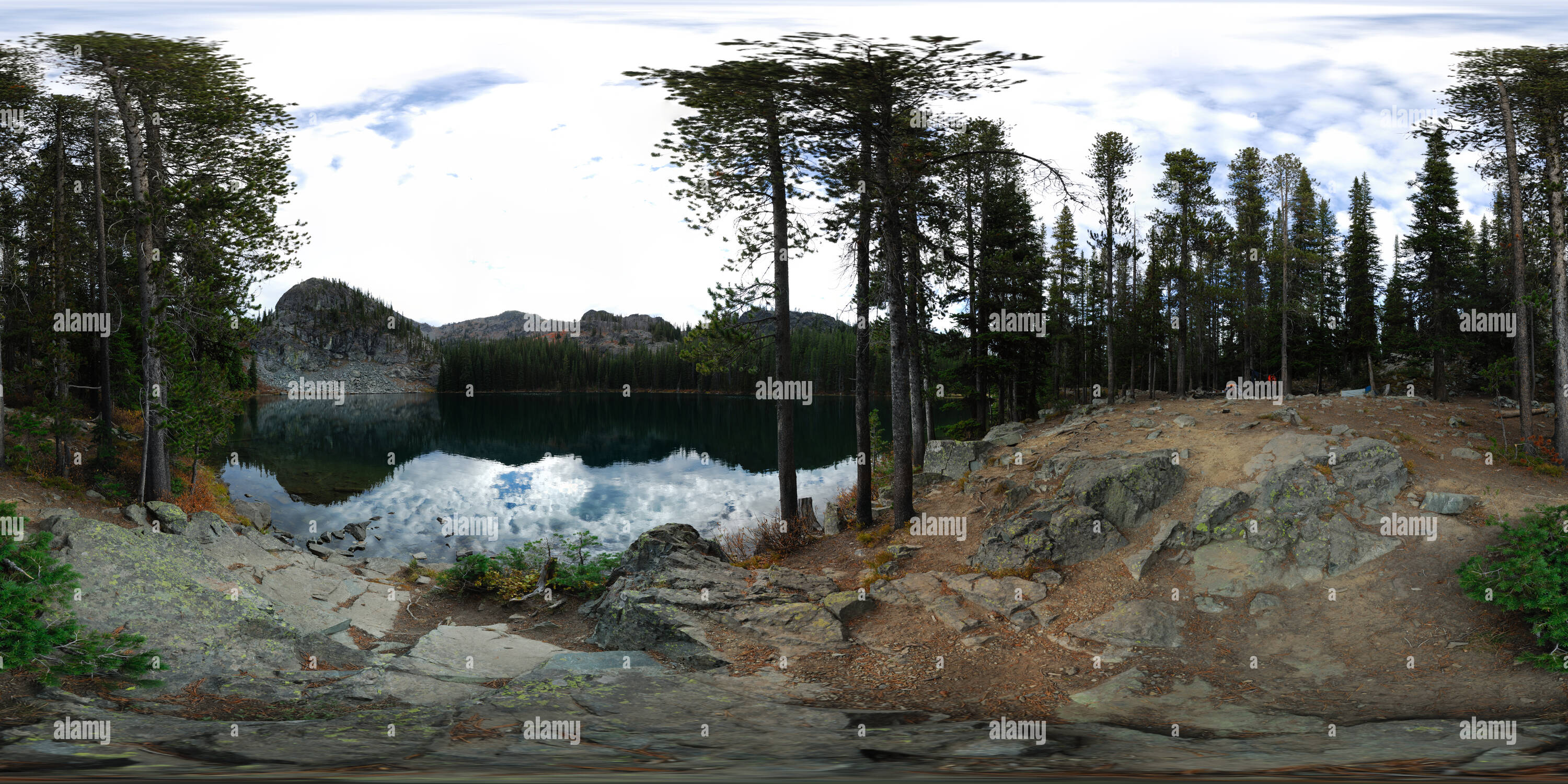 360° view of Basin Lake, Seven Devils National Wilderness, Idaho, USA ...