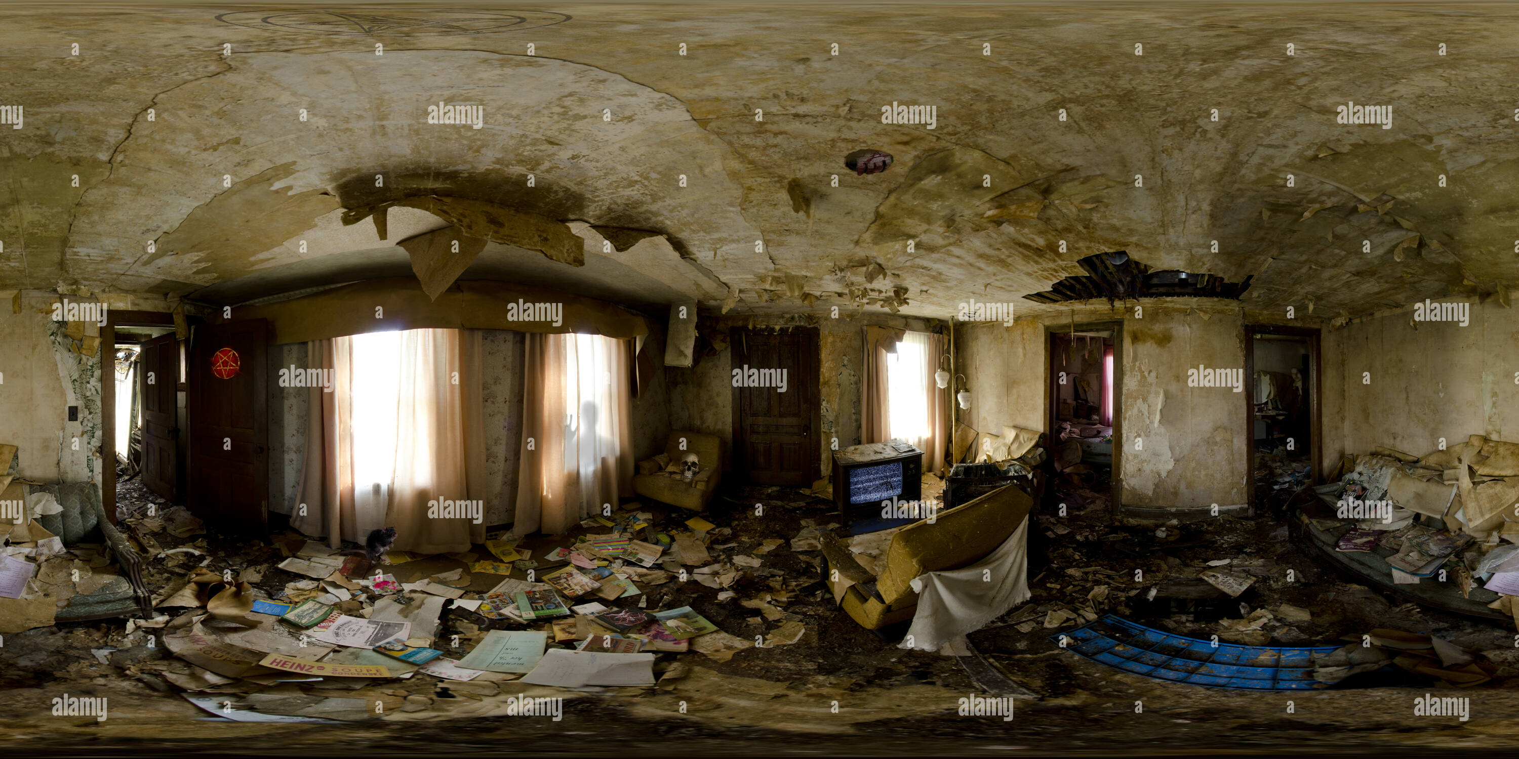 360° view of Danger House on Halloween - Alamy