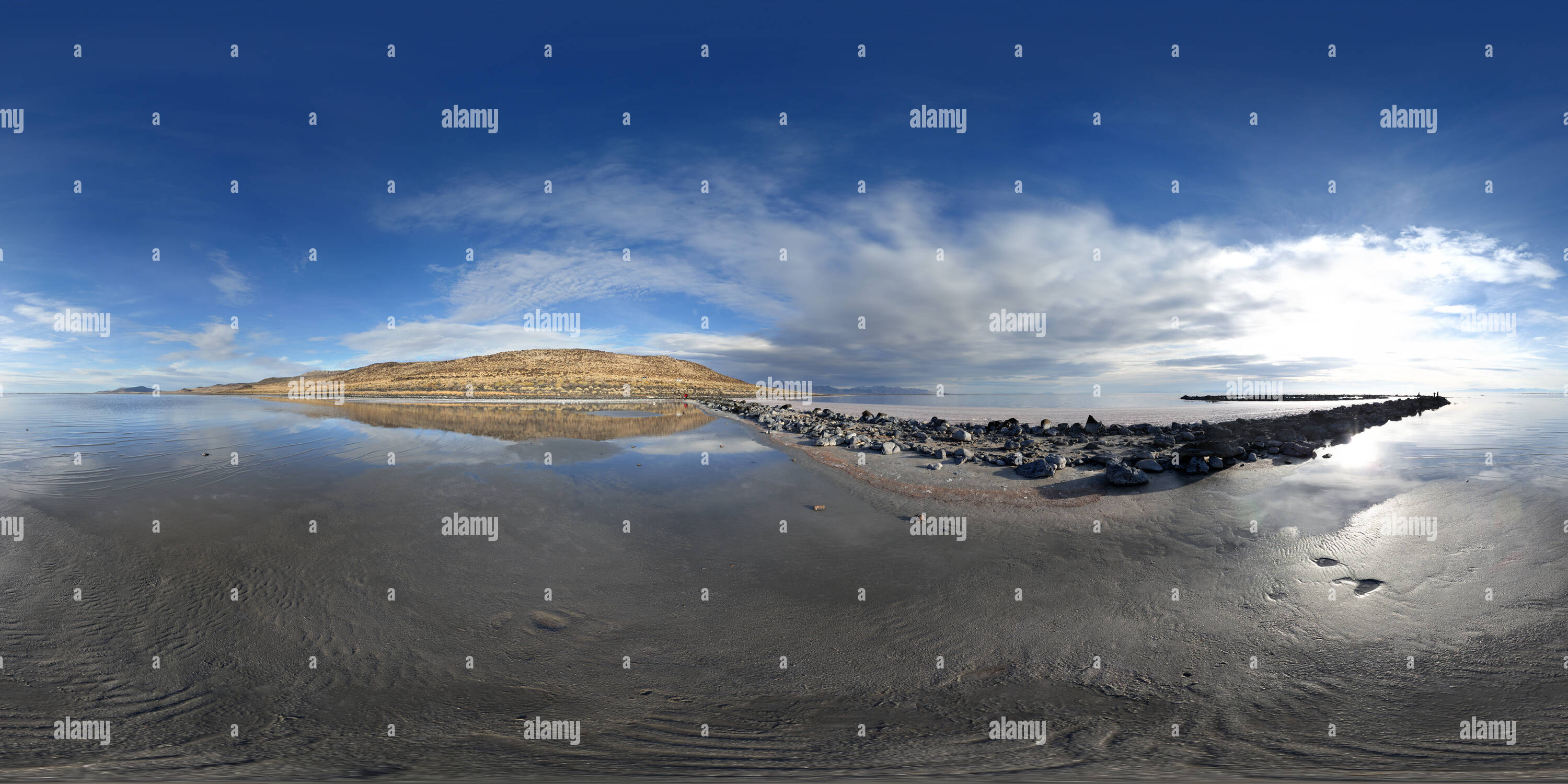 360° view of The Spiral Jetty, Rozel Point, Utah, USA - Alamy