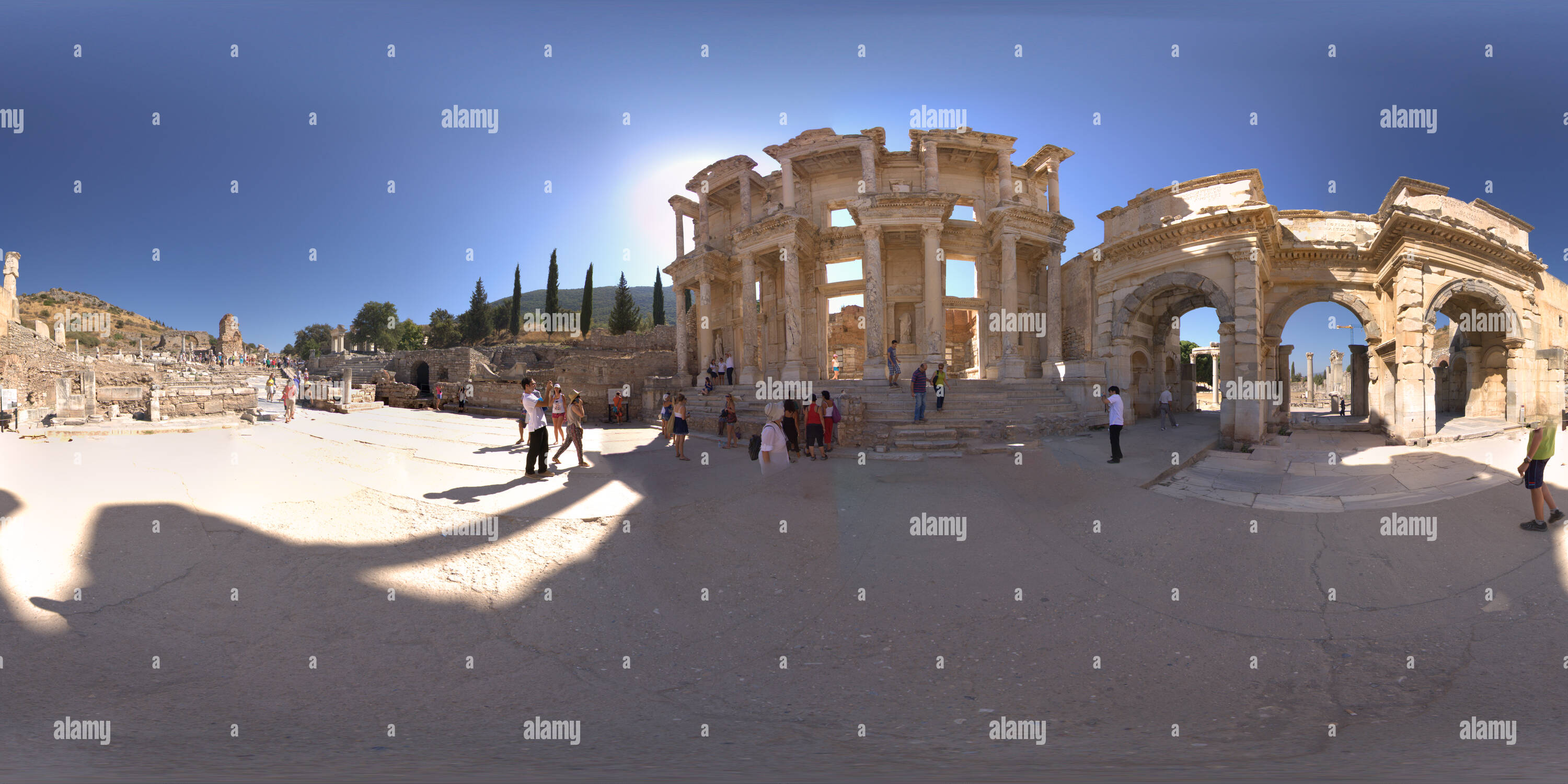 360° view of Library of Celsus - Alamy