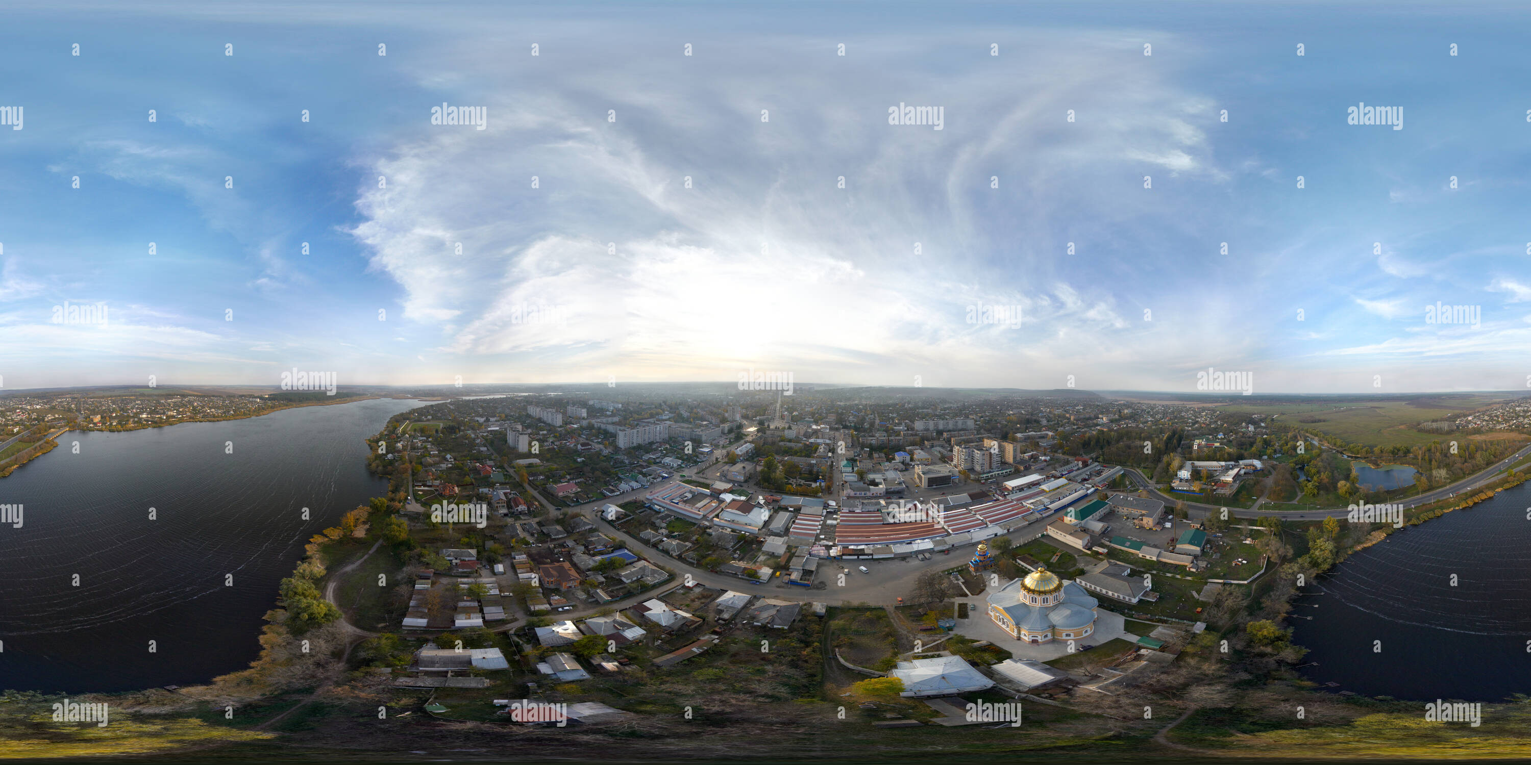 360° view of Flight over the market (KAP, Smela - Alamy