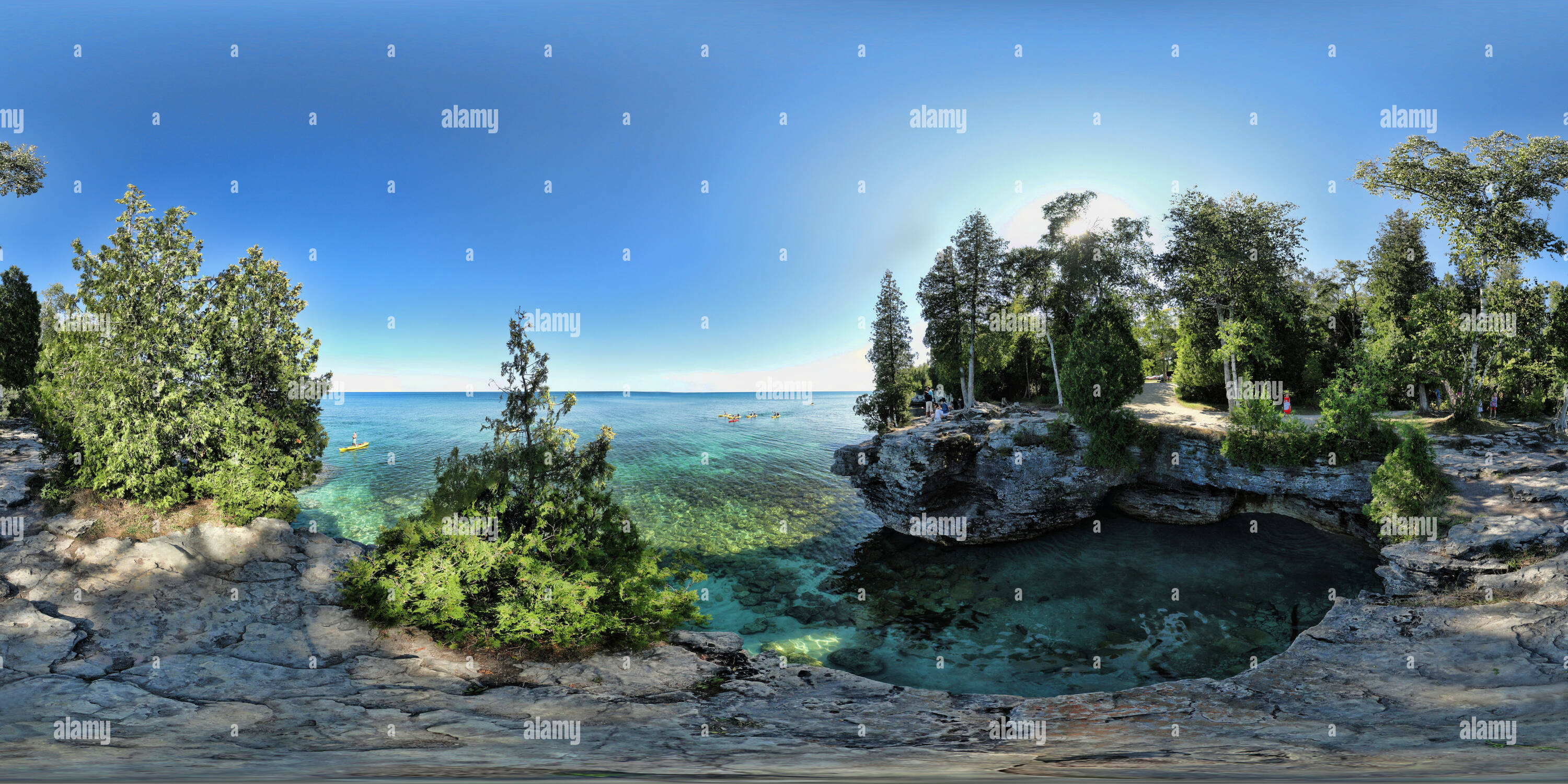360° view of Cave Point - Door County, Wisconsin - Alamy