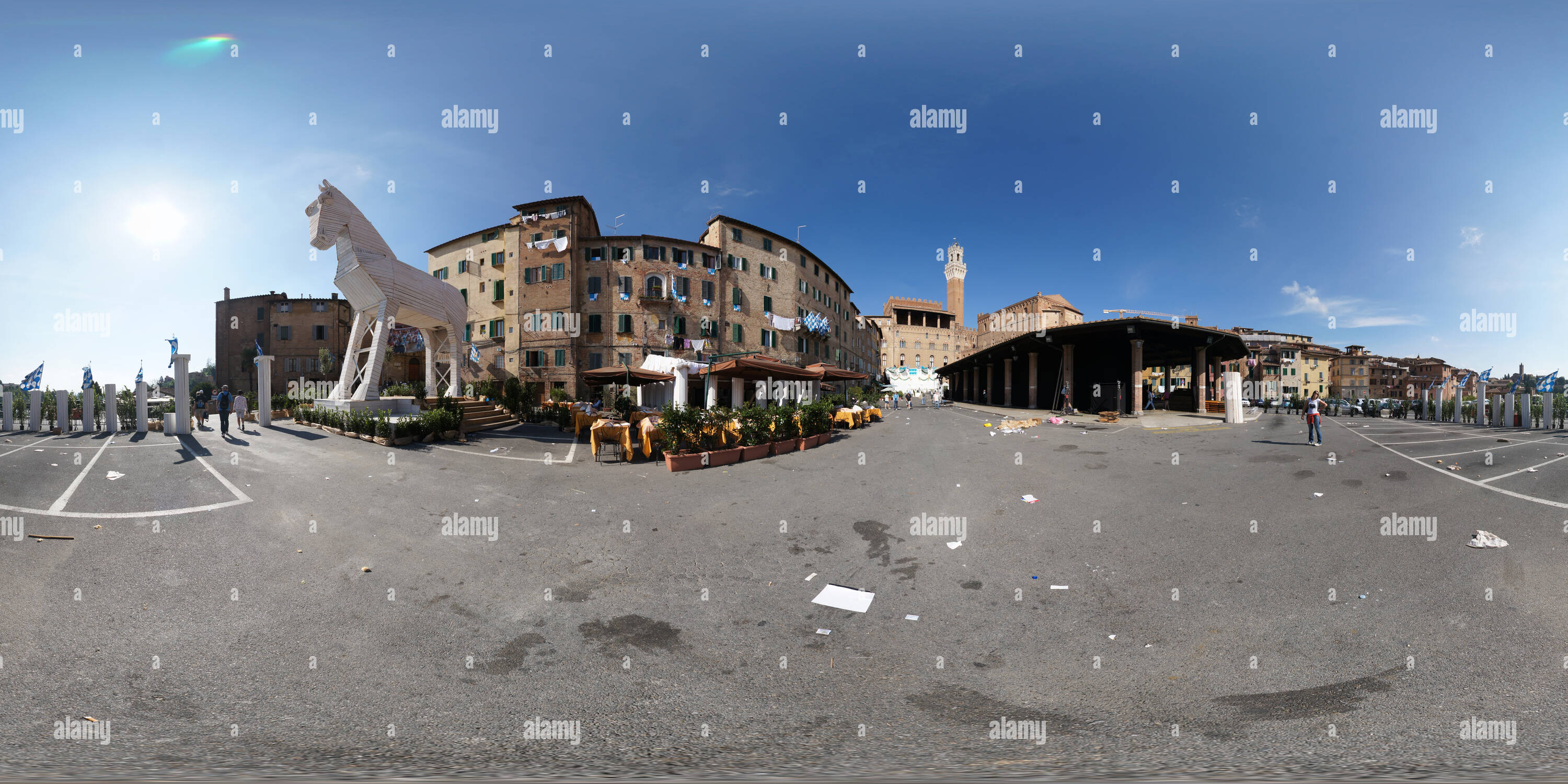 360° view of Italy Toscana Siena Piazza Mercato Cavallo Di Troia - Alamy