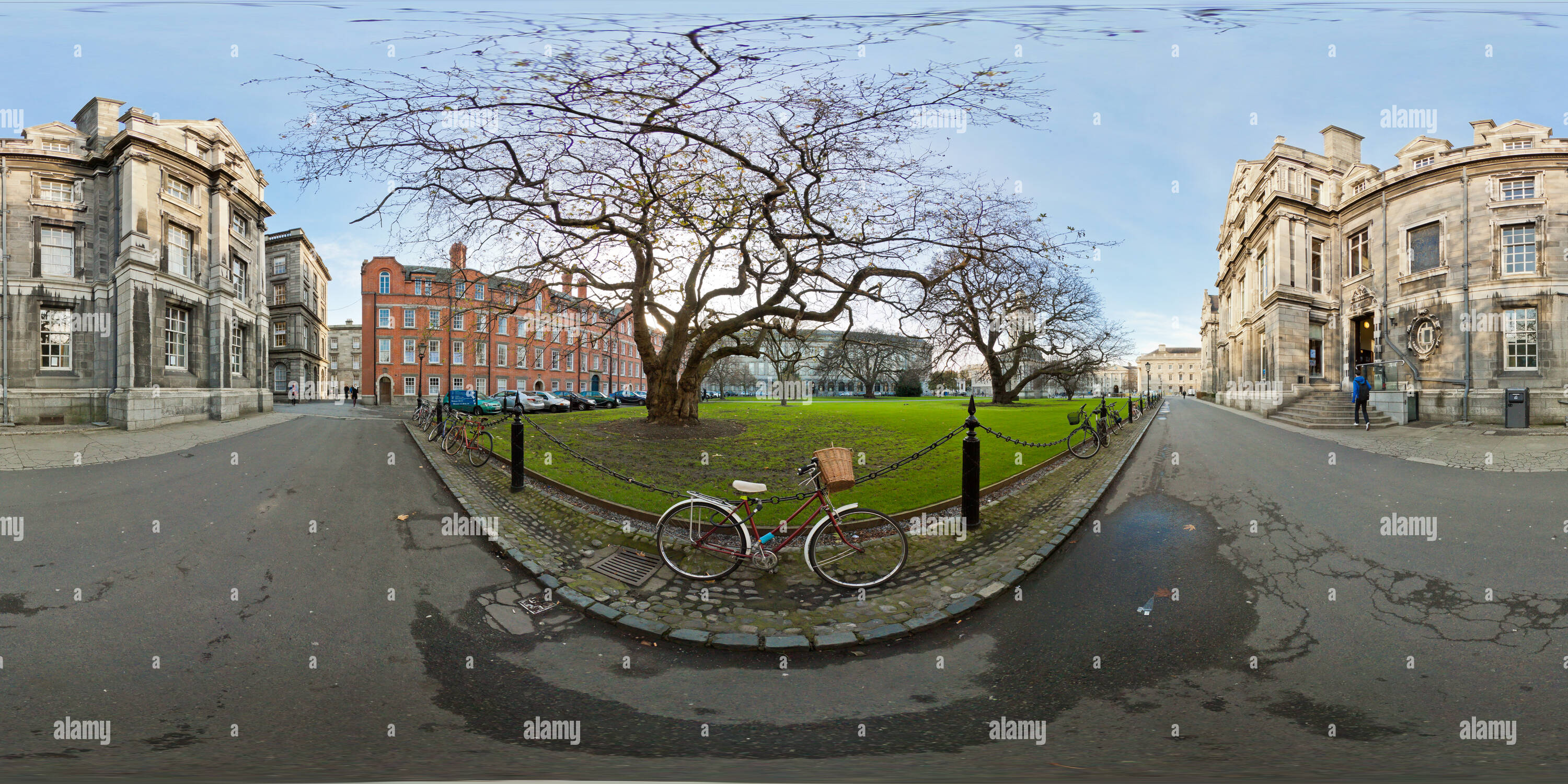 360° view of Library square of The Trinity College, Dublin - Alamy