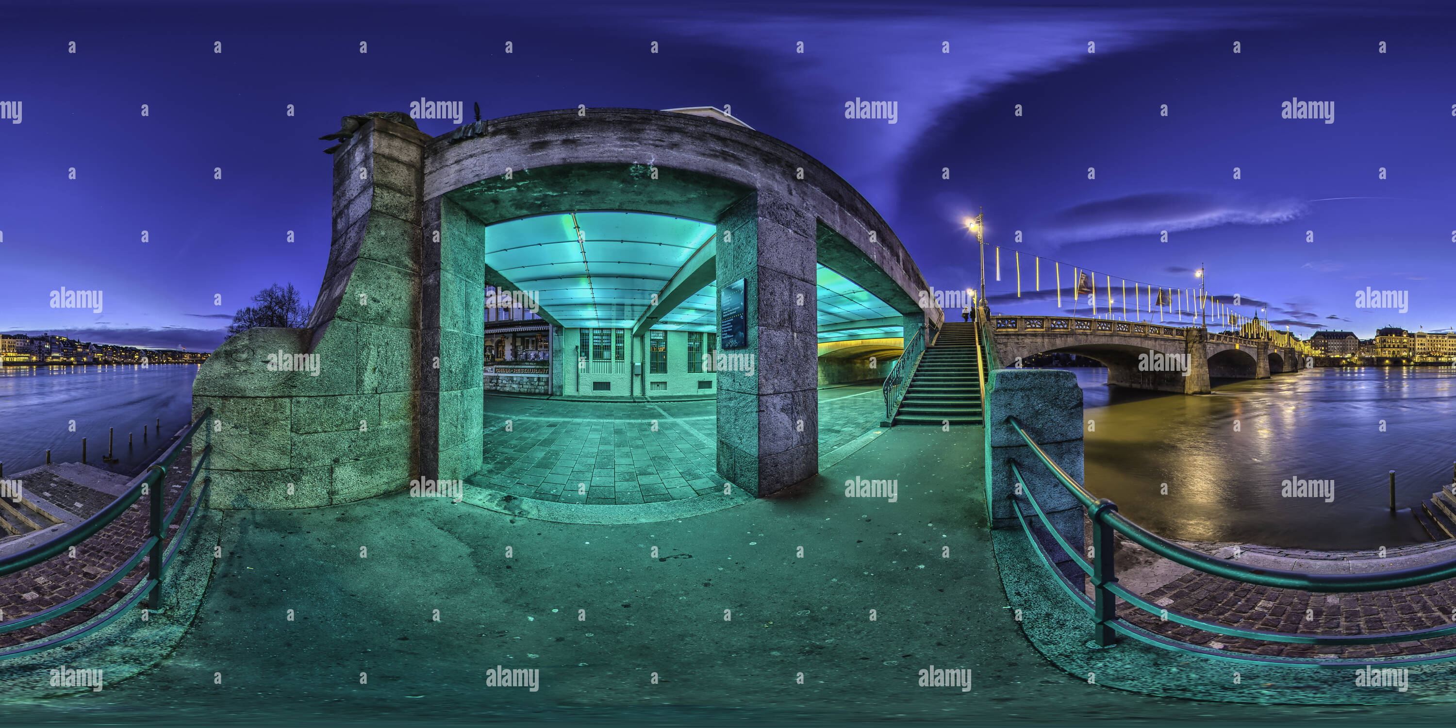 360° view of Basel mittlere Rheinbrücke - Alamy