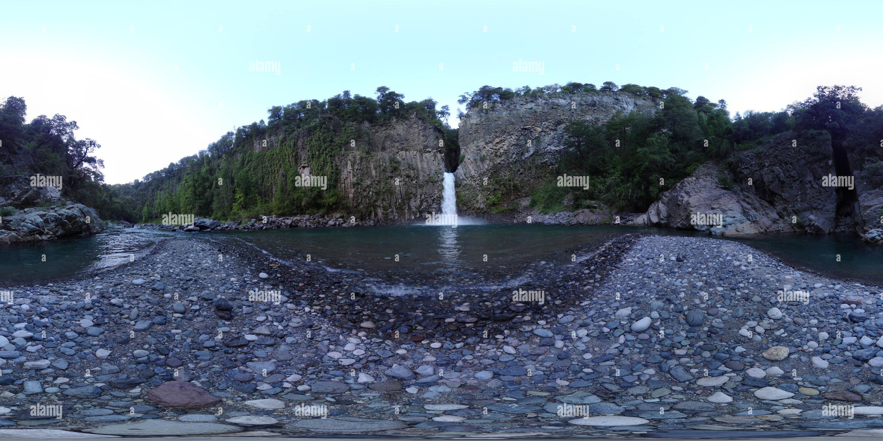 360° view of The Waterfall Leone, The Seven Cups, Chile - Alamy