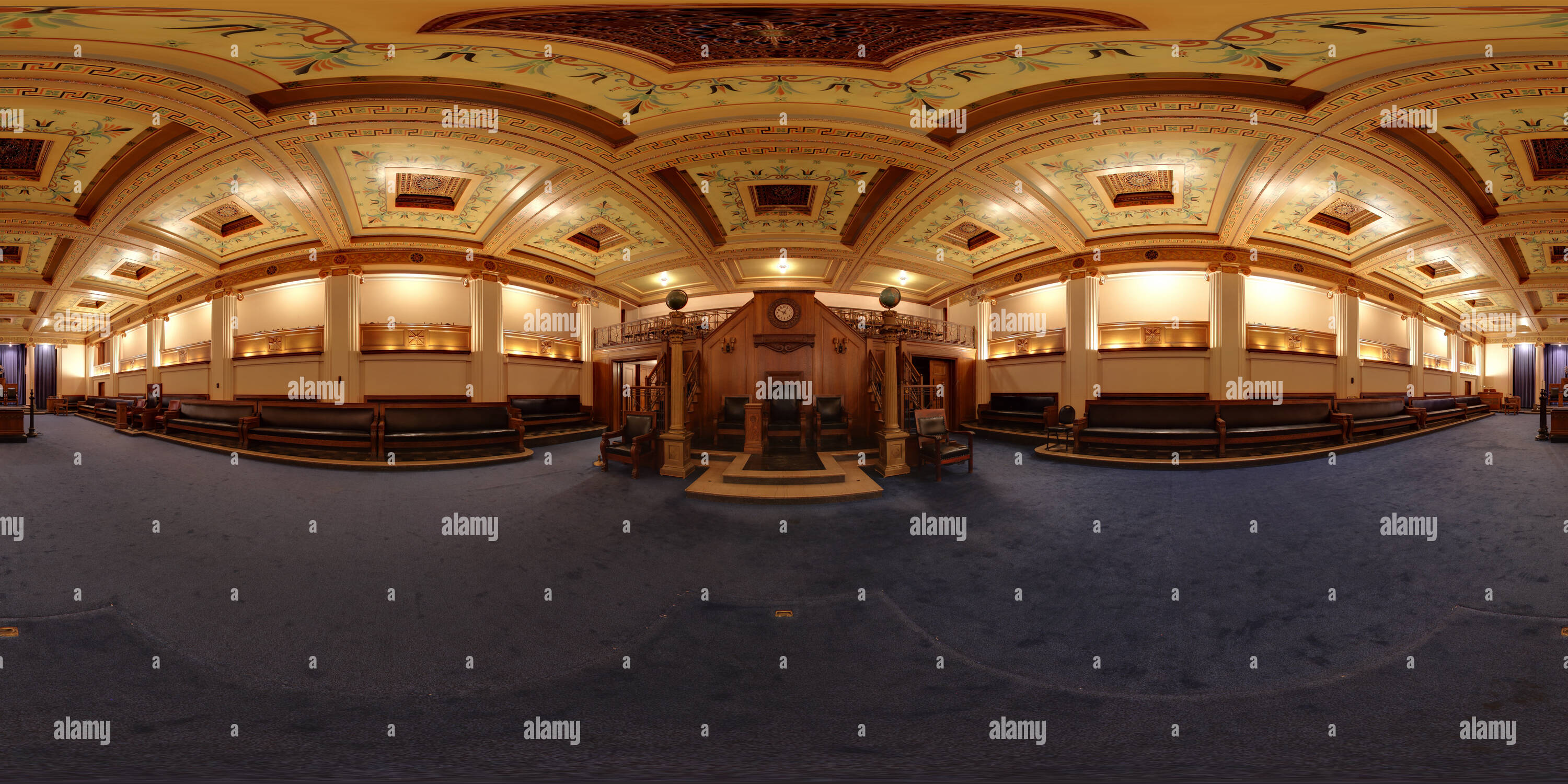 360° view of Masonic Temple, Greek Ionic Room - Alamy