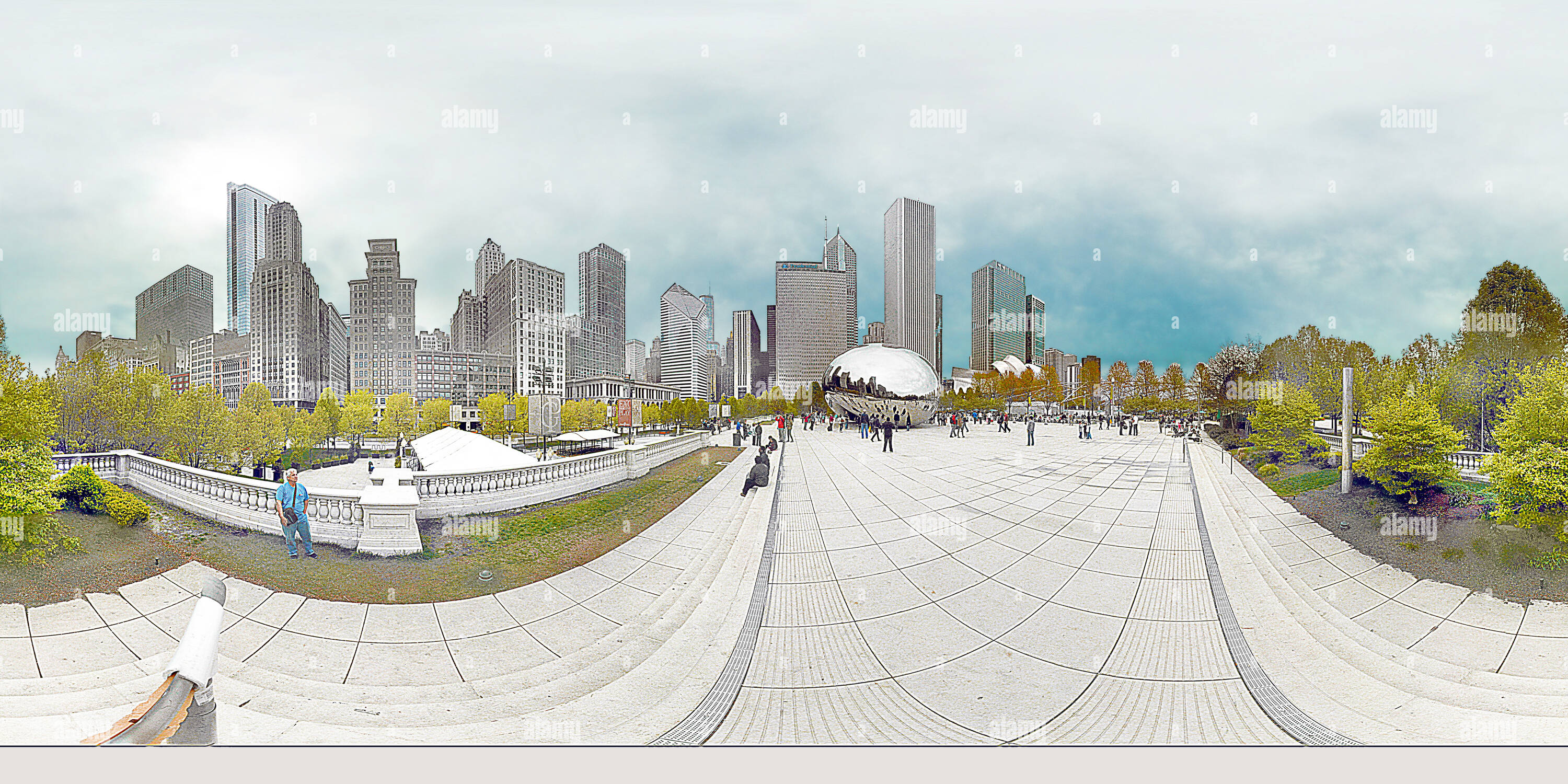360° view of Distant View of the Chicago Bean - Alamy
