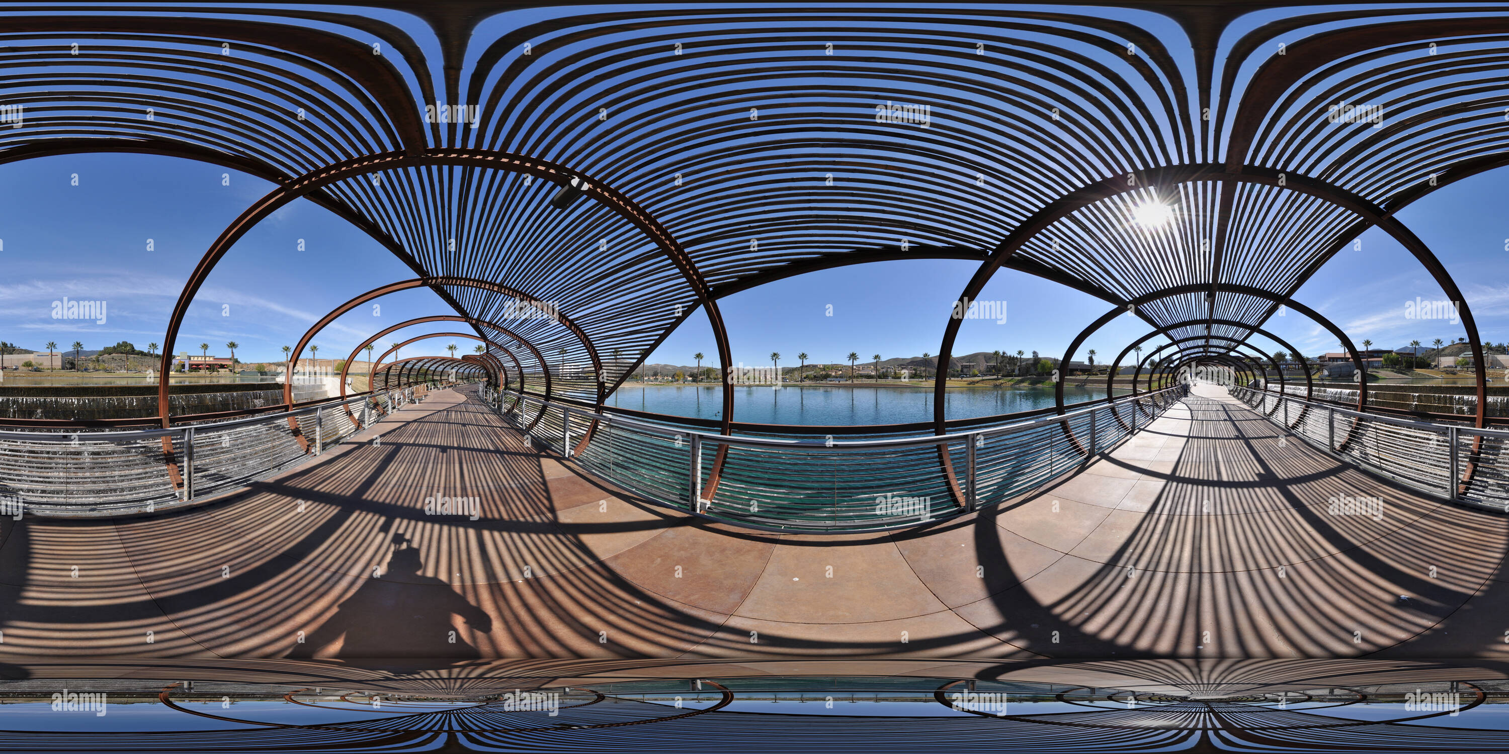 360° view of Dos Lagos Bamboo Bridge - 2 - Alamy