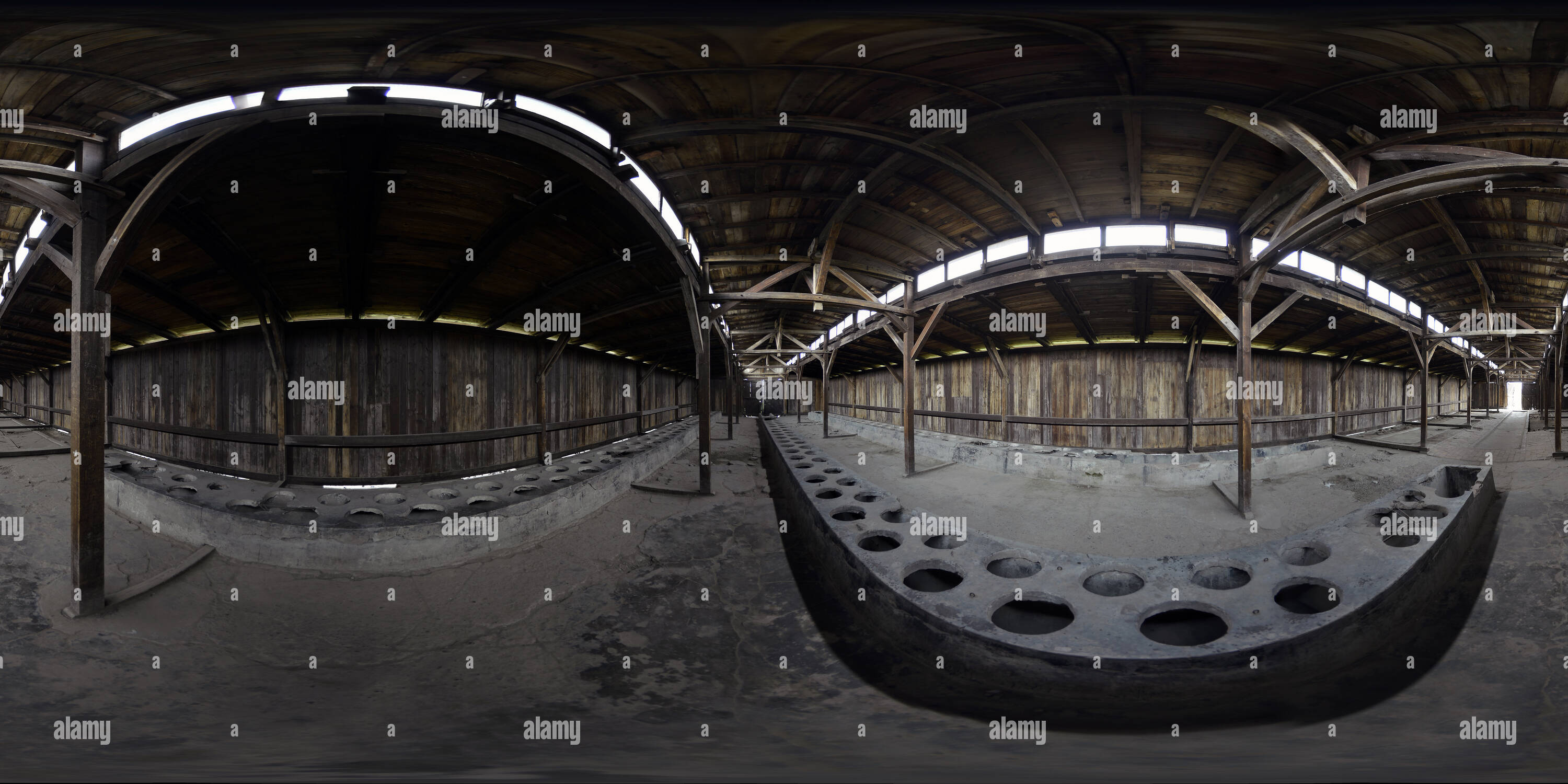 360° view of Auschwitz II-Birkenau Death Camp Quarantine Barracks ...