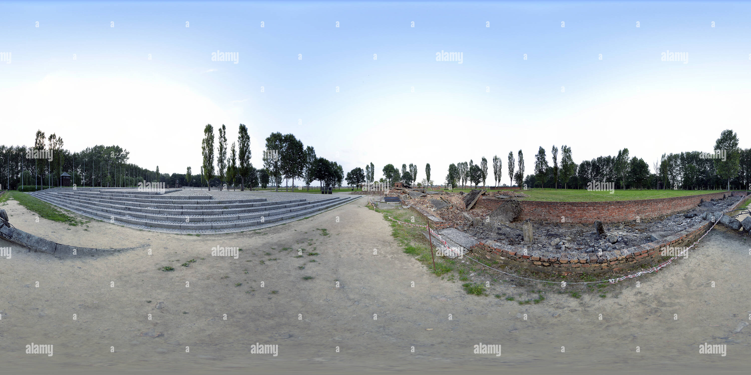 360° view of Auschwitz II-Birkenau crematorium 2 - Alamy