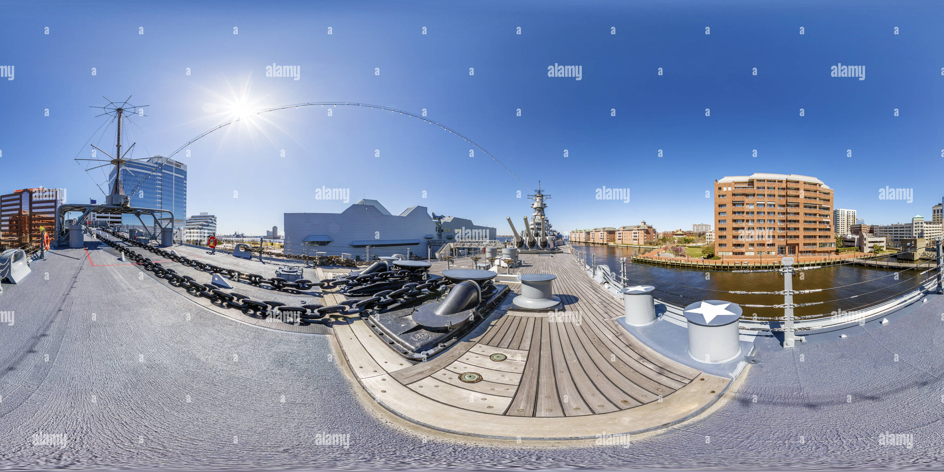 360° view of Forecastle of the USS Wisconsin (BB-64 - Alamy