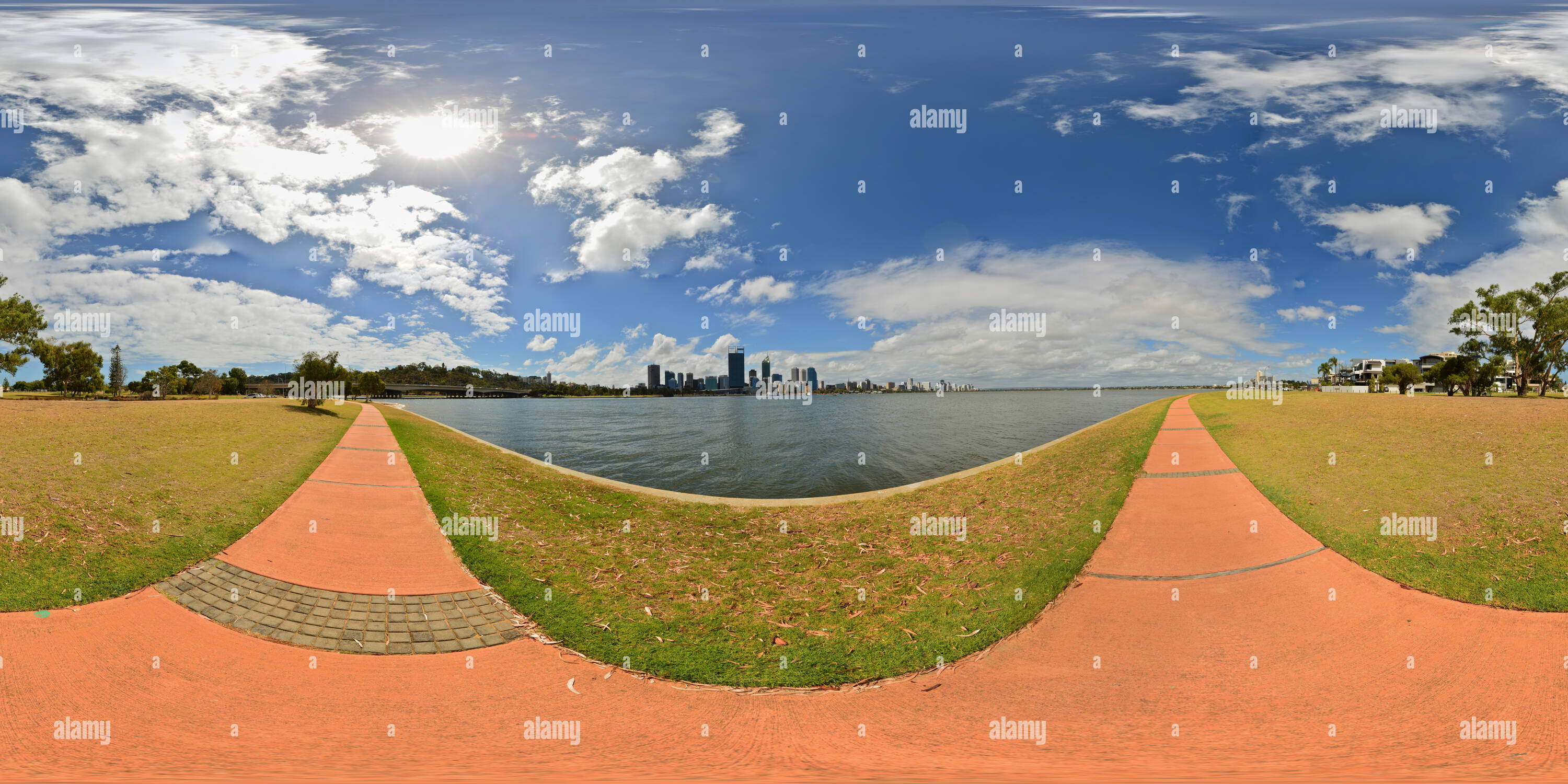 360° view of Downtown Perth seen from South Perth - Alamy