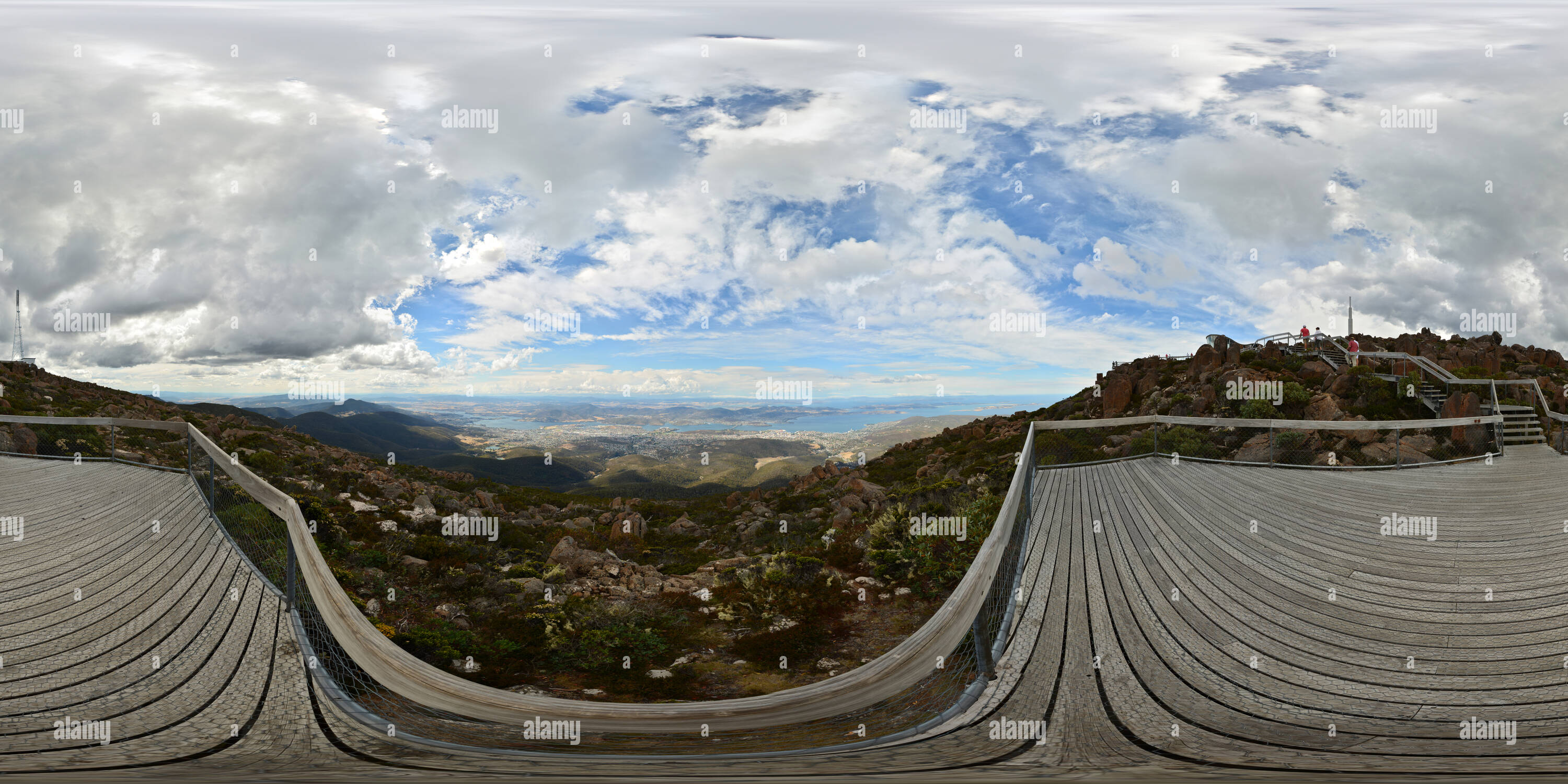 360° view of Mount Wellington Lookout over Greater Hobart Area ...