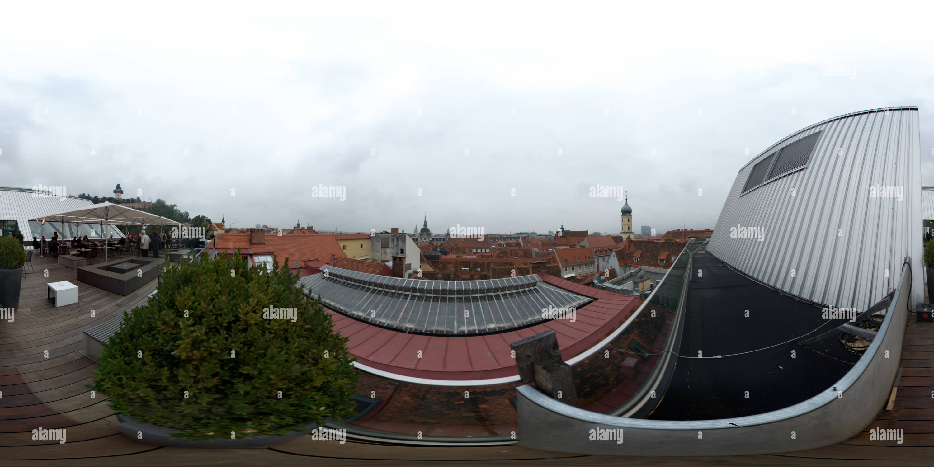 360° view of Graz on top of a Shopping Mall - Alamy
