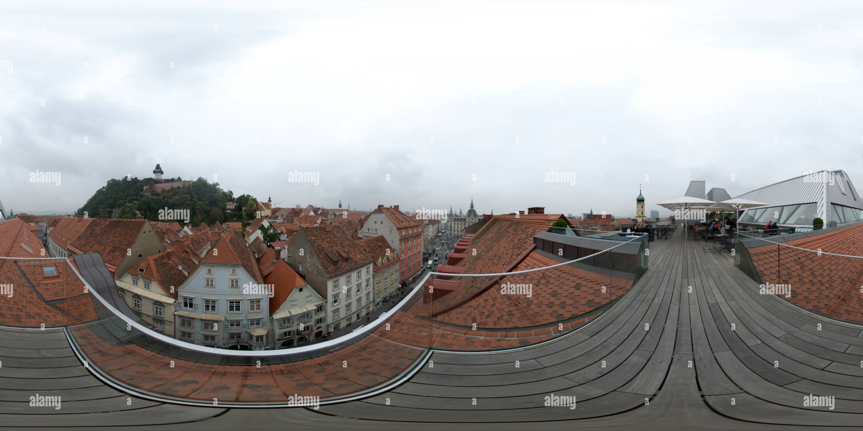 360° view of Graz on top of a Shopping Mall - Alamy